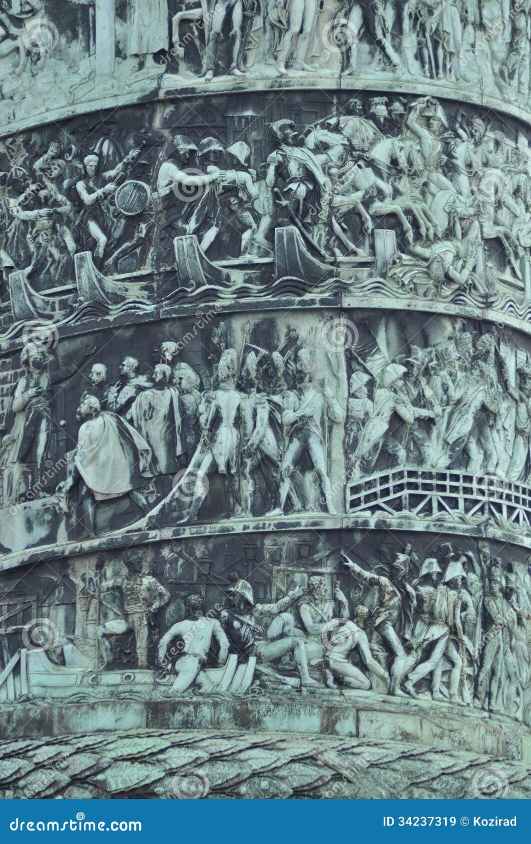 Column with Relief, Historical Scenes Stock Image - Image of paris ...