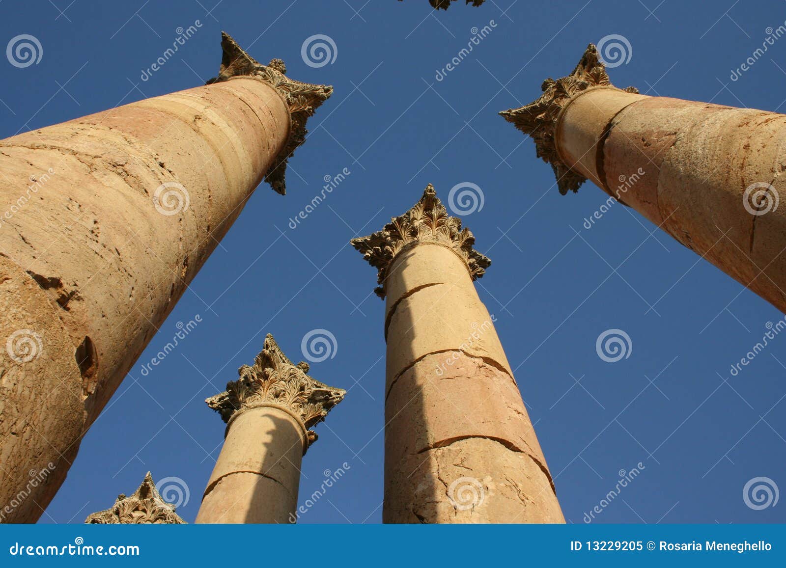 Column Romanesque Jerash Town Stock Image - Image of style, archaeology ...