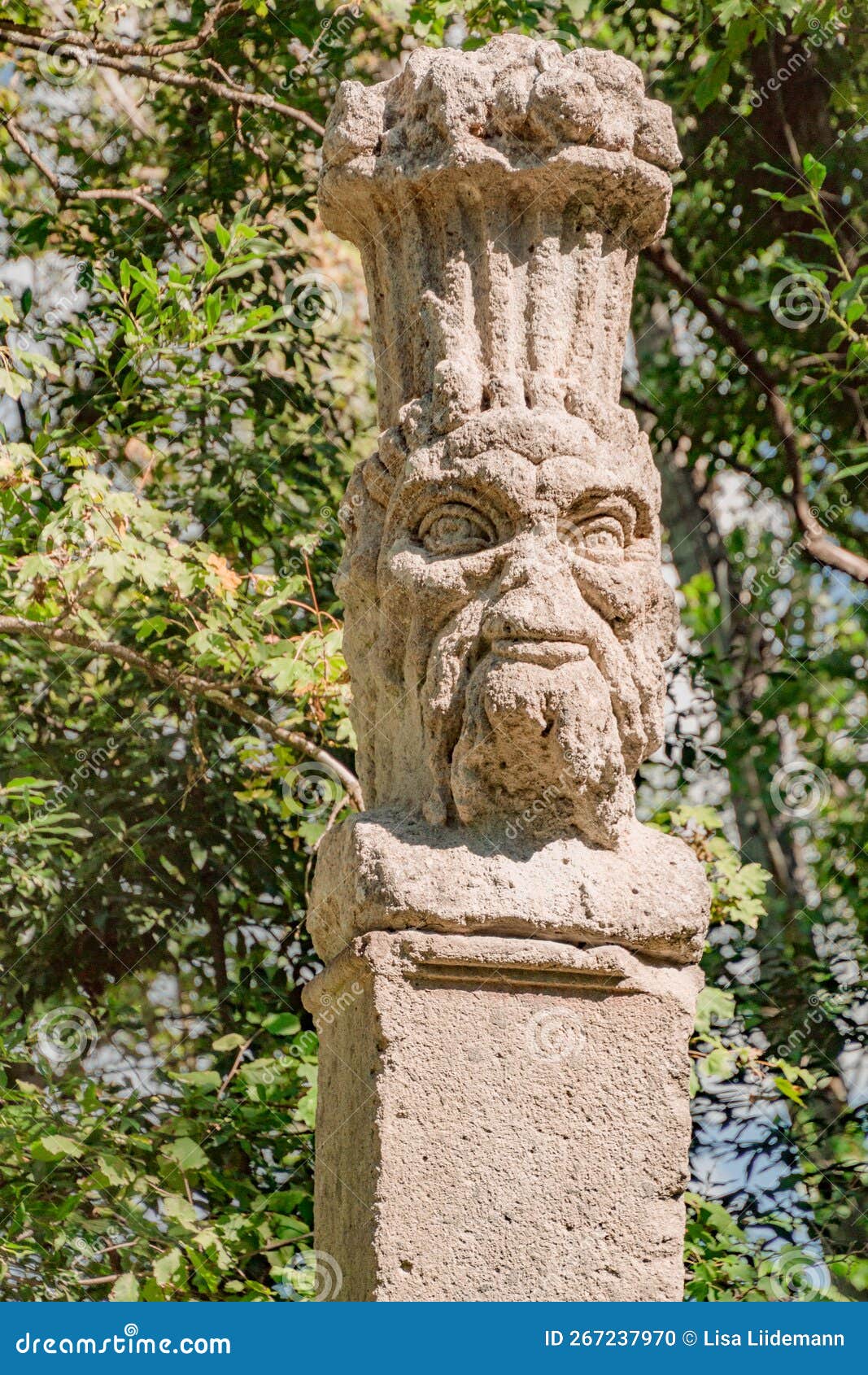 Column Sculpture in Park of the Monsters. Stock Photo - Image of high ...