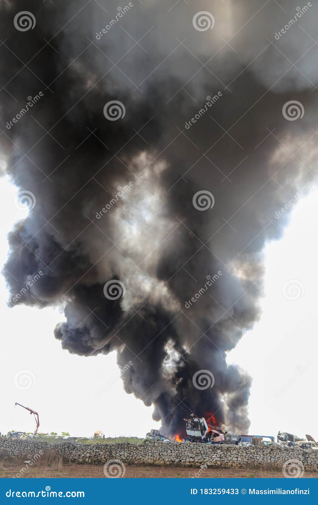 Column of smoke stock image. Image of smoke, danger - 183259433