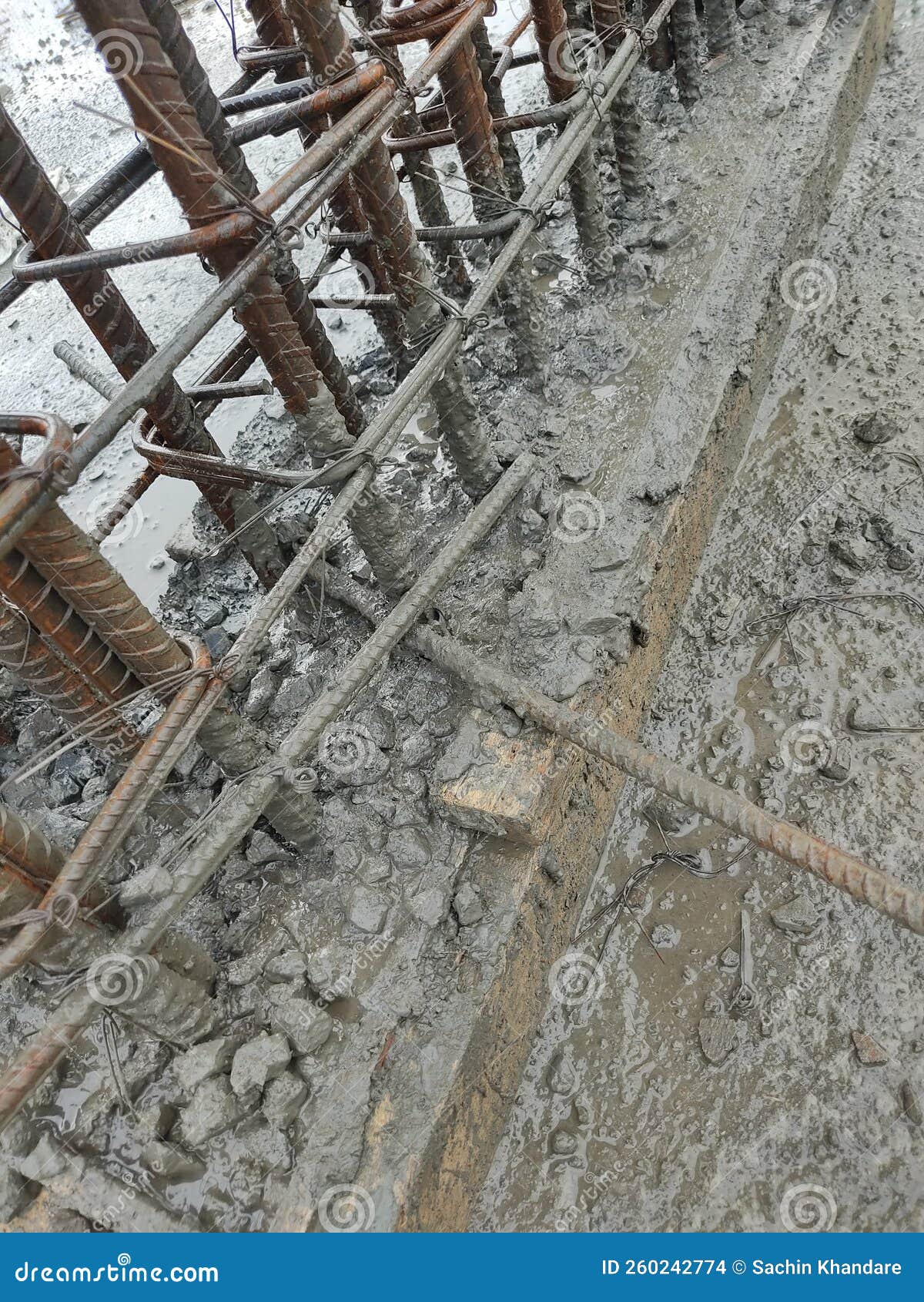 Column Starter Work in Raining Stock Photo - Image of raining, work ...