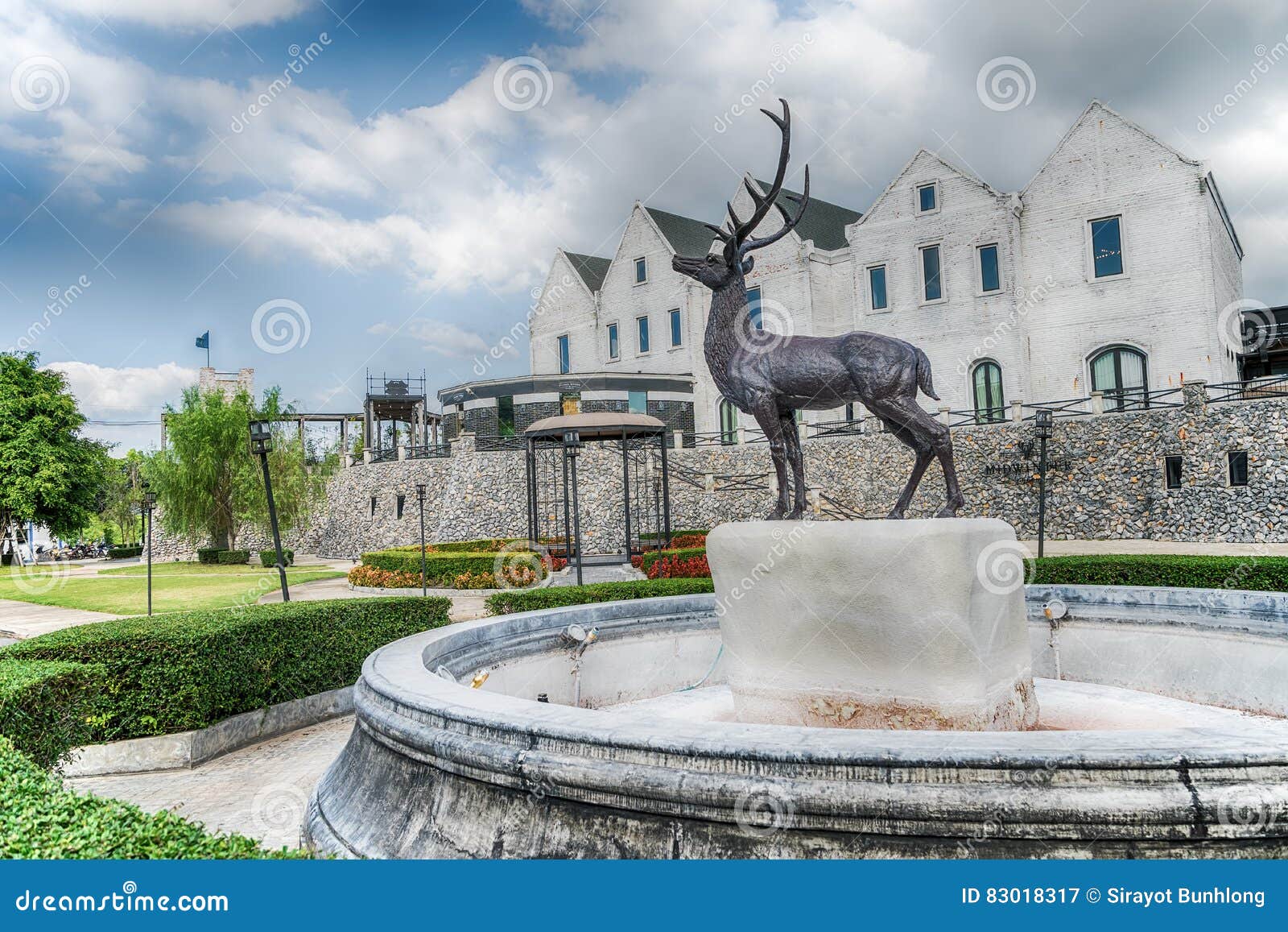 Column Statue of a Deer and Fort of Saint Stock Image - Image of ...