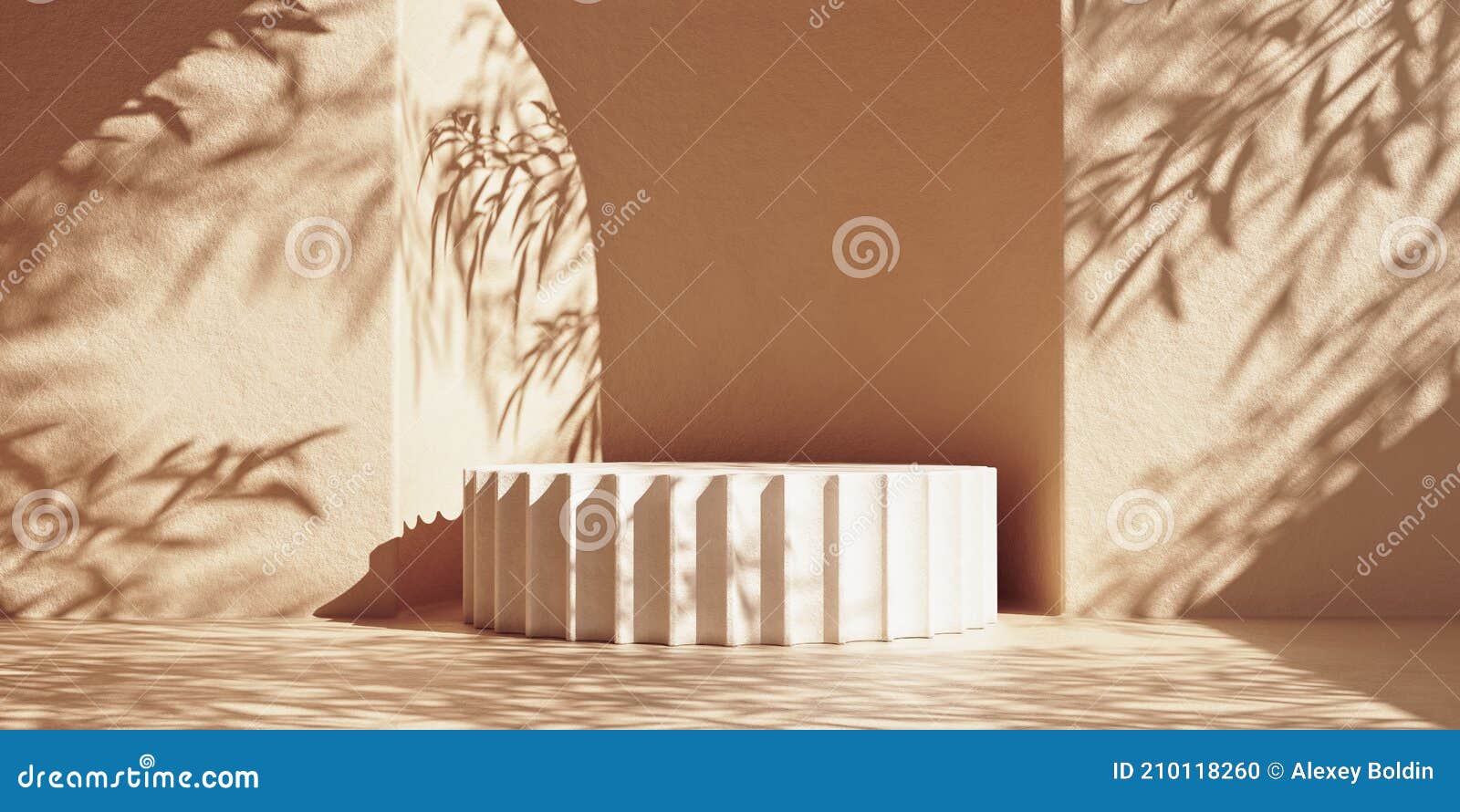 Column Stone Podium With Leaf Shadows Royalty-Free Illustration ...