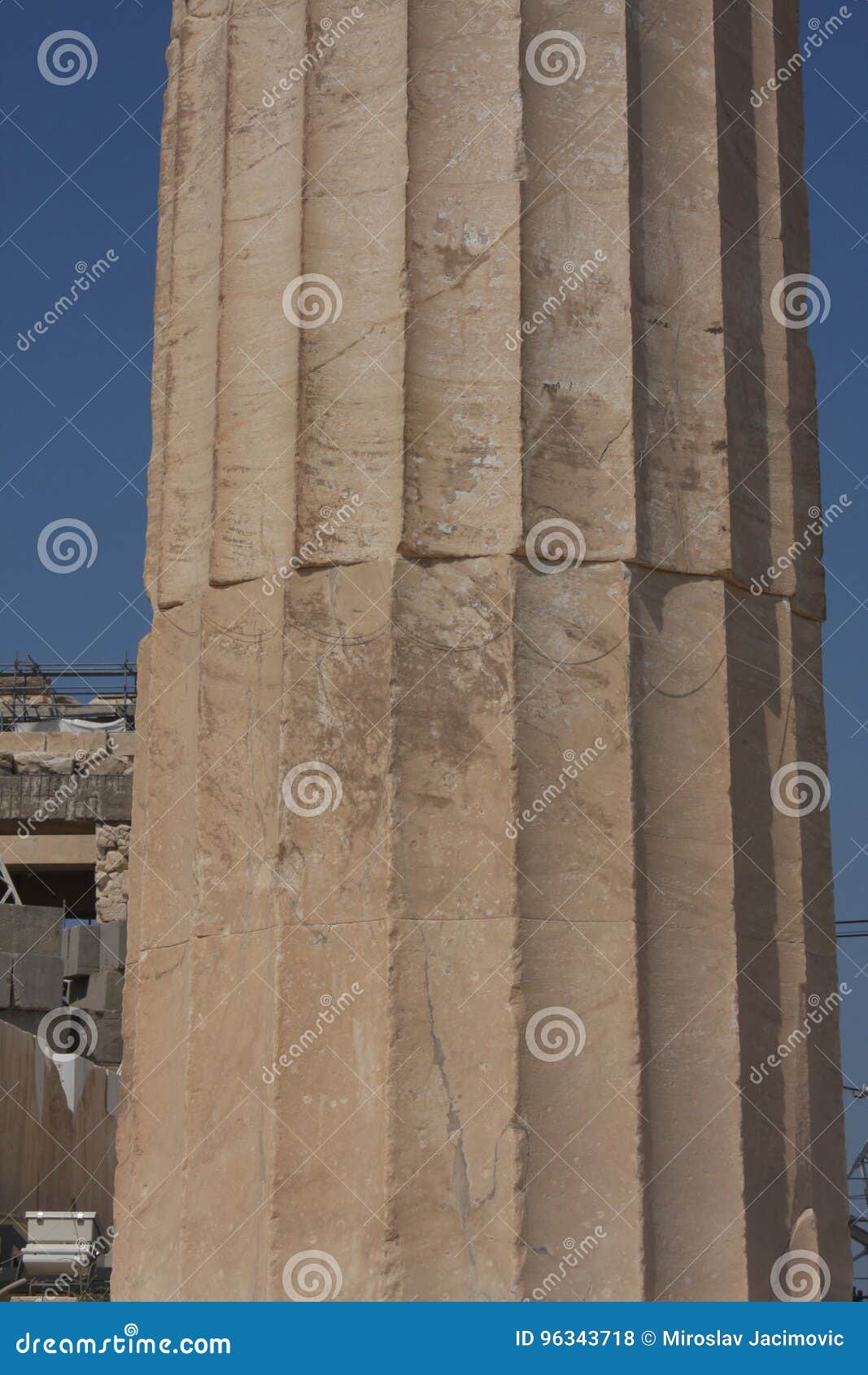 Column of the Temple Parthenon at the Acropolis Stock Photo - Image of ...