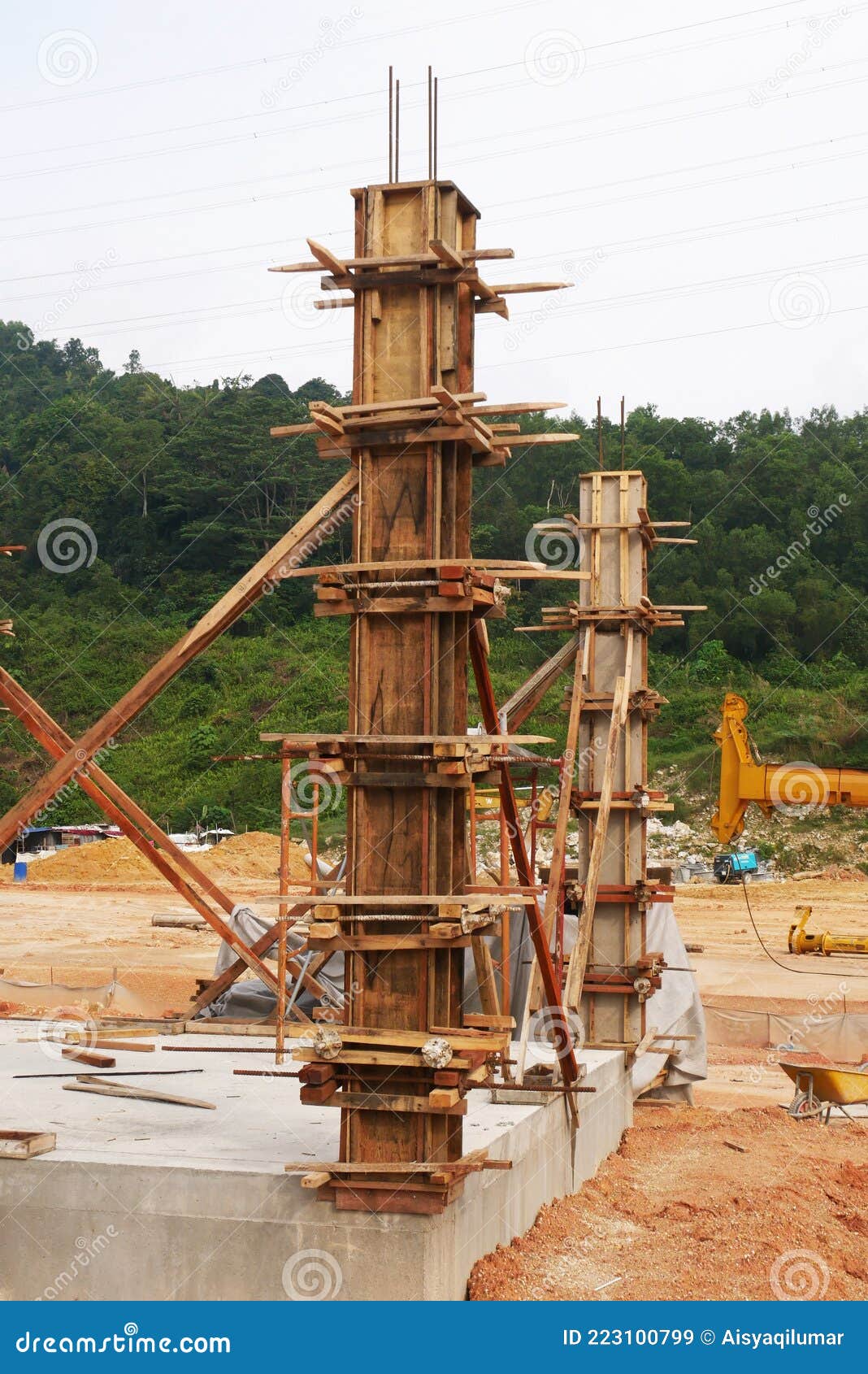 Column Timber Formwork At Construction Site Royalty-Free Stock Image ...