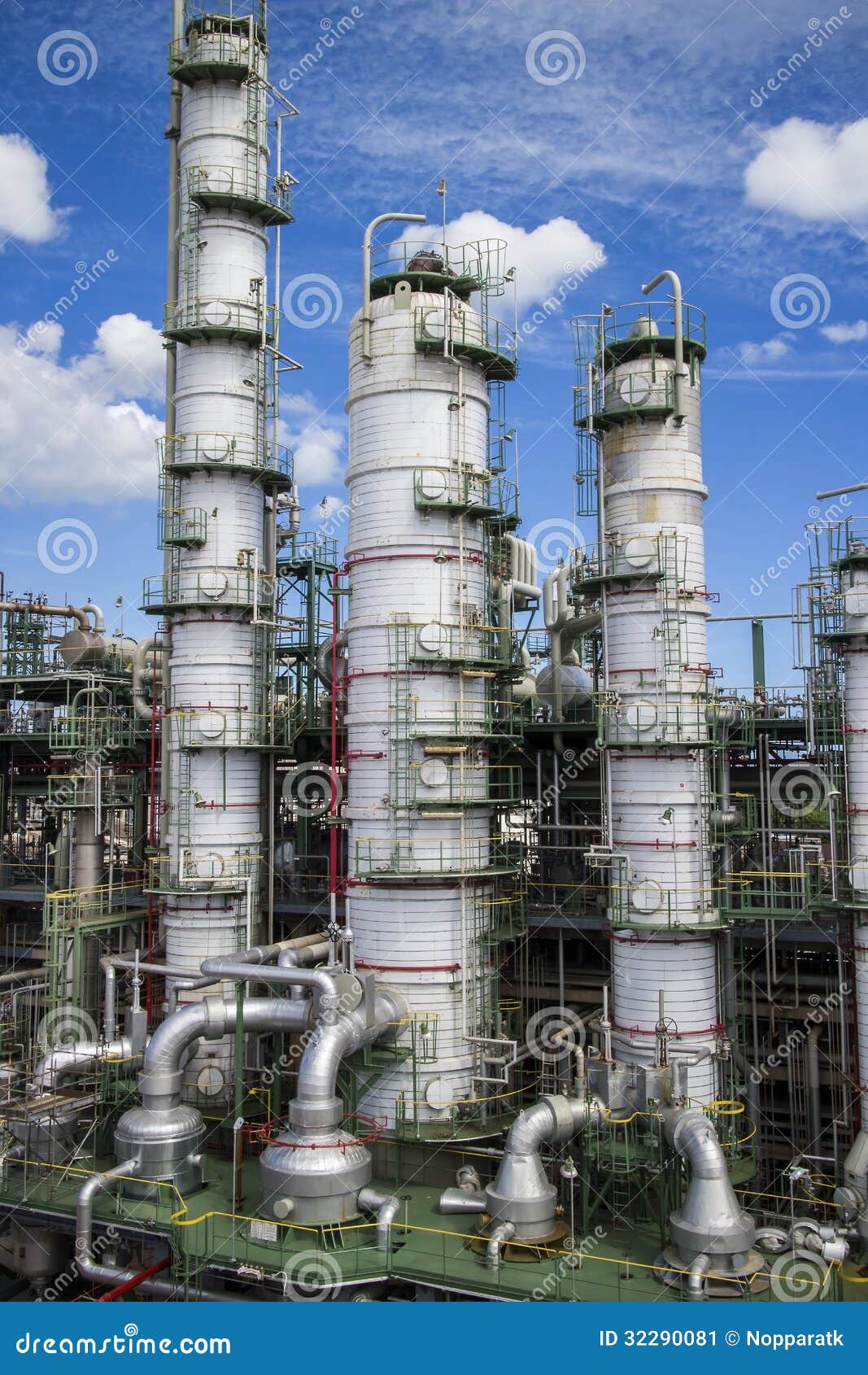Column tower stock image. Image of spheres, factory, industrial - 32290081