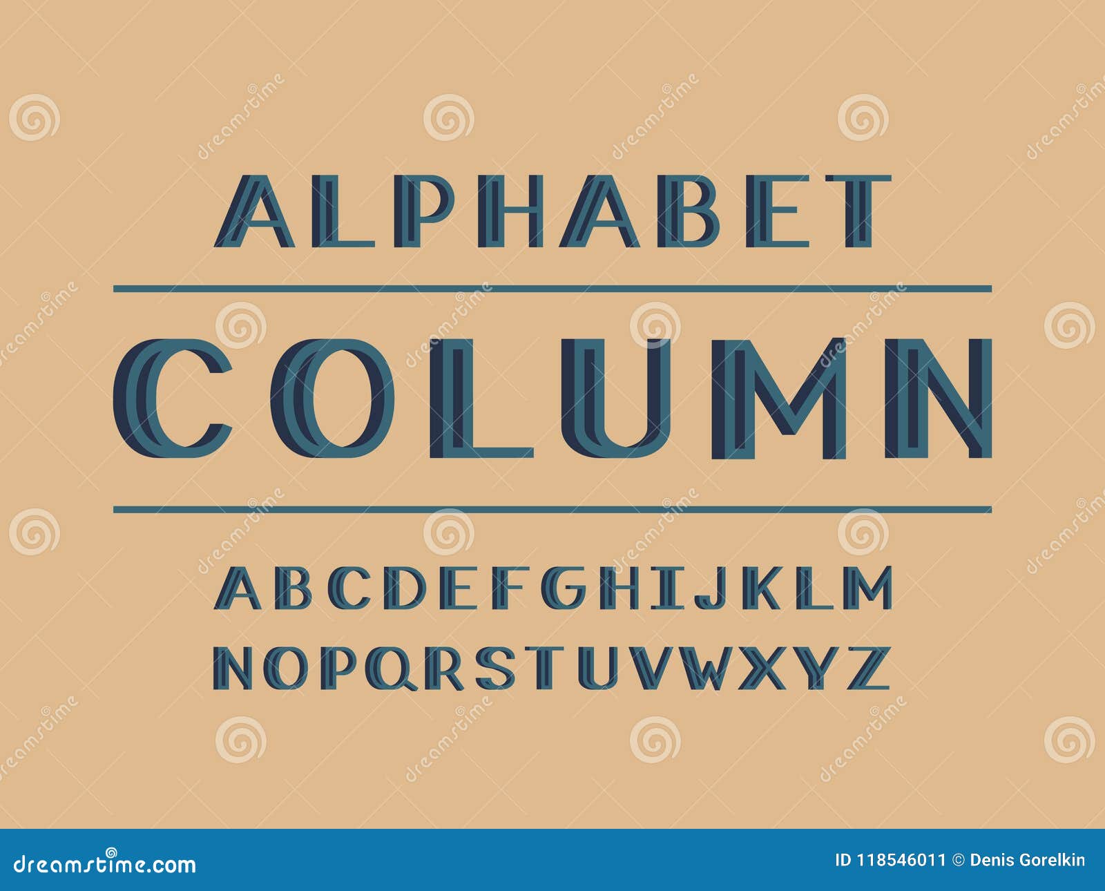 Column Volume Font. Vector Alphabet Stock Vector - Illustration of sign ...
