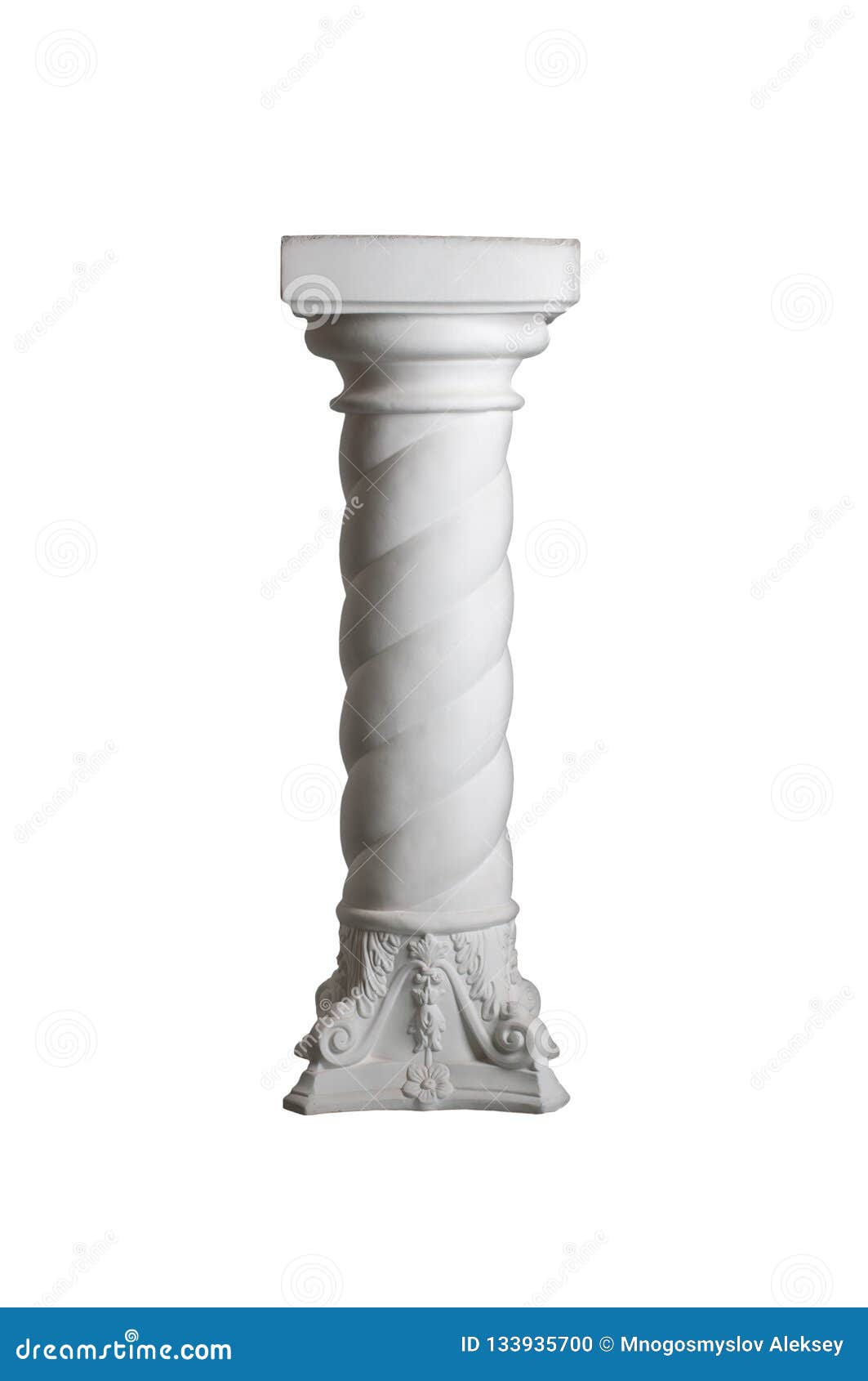 Column on white background stock photo. Image of prop - 133935700