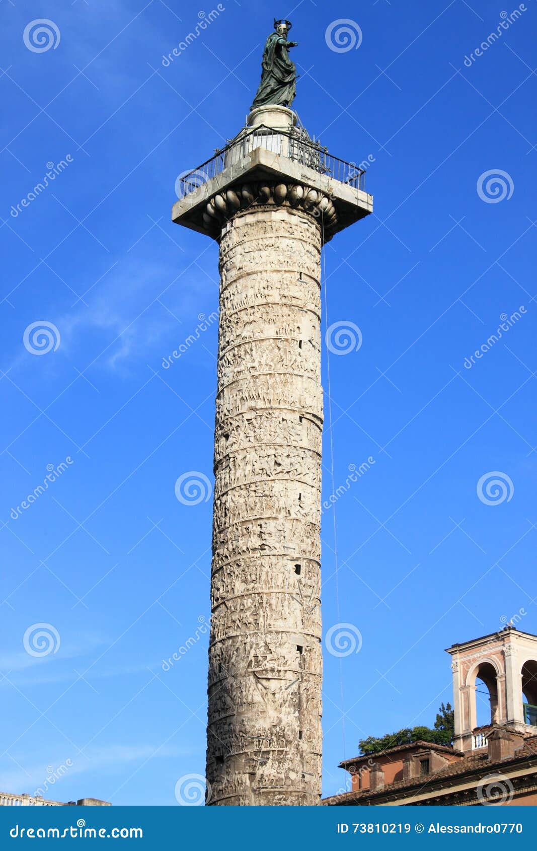 Columna De Marco Aurelio En Roma Imagen de archivo - Imagen de tallado ...