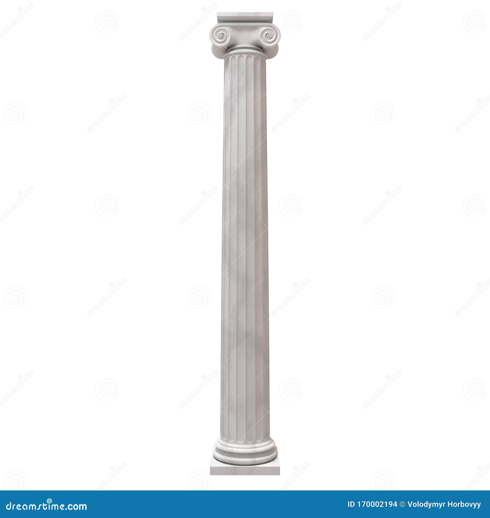 Columna griega aislada 3D stock de ilustración. Ilustración de capital ...