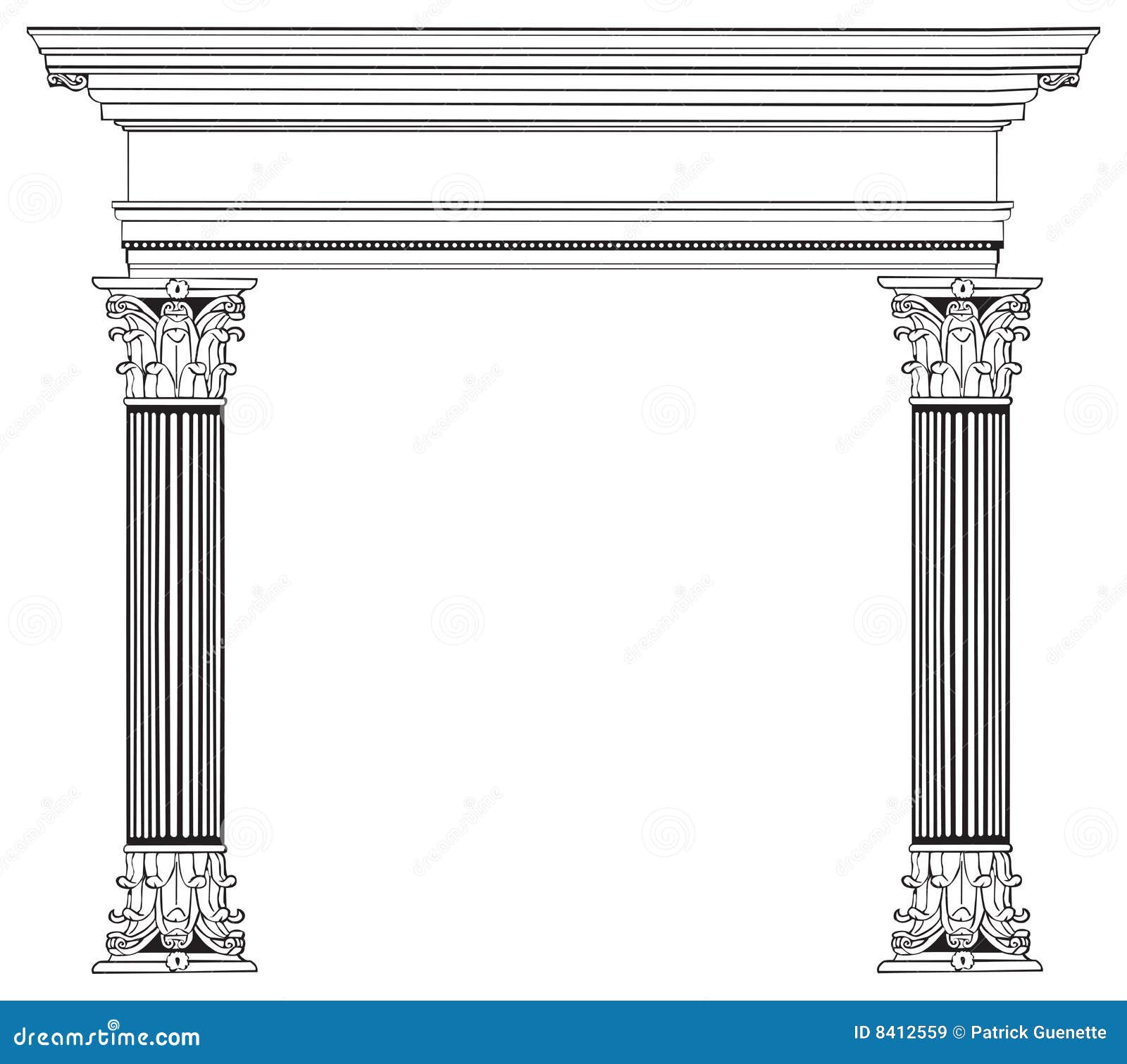 Columna y arco griegos ilustración del vector. Ilustración de griego ...
