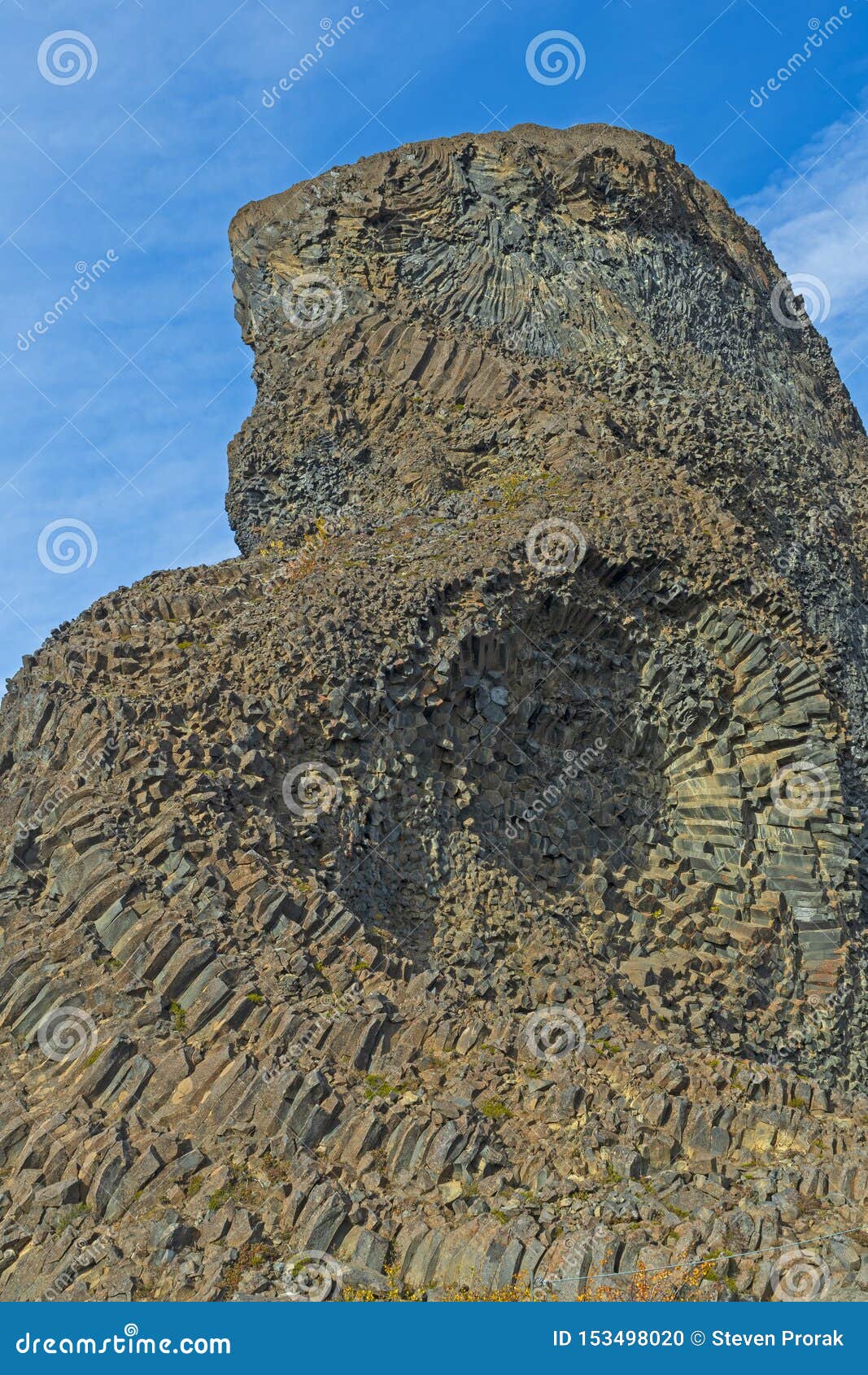 Columnar Basalt in a Dramatic Volcanic Pinnacle Stock Photo - Image of ...