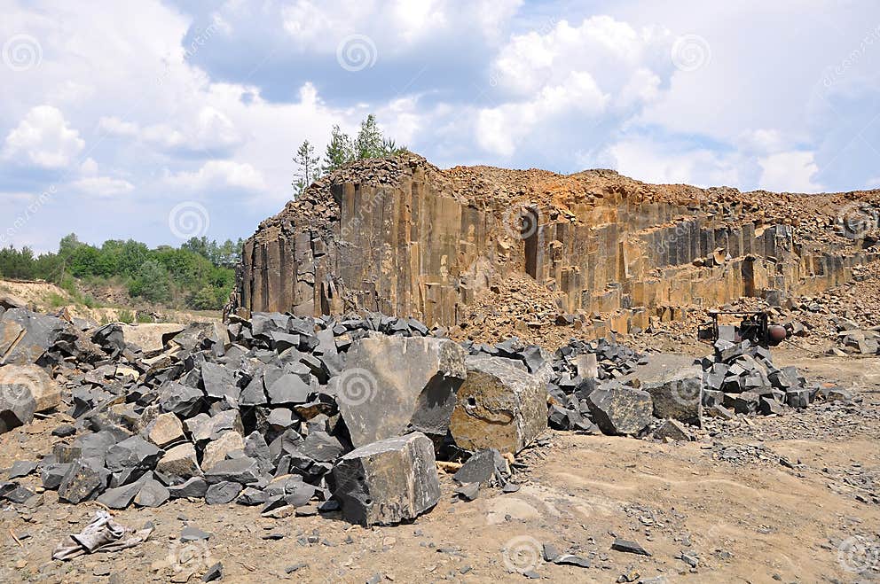 Columnar Basalt Mining in the Quarry Stock Image - Image of quarry, basalt: 265463745