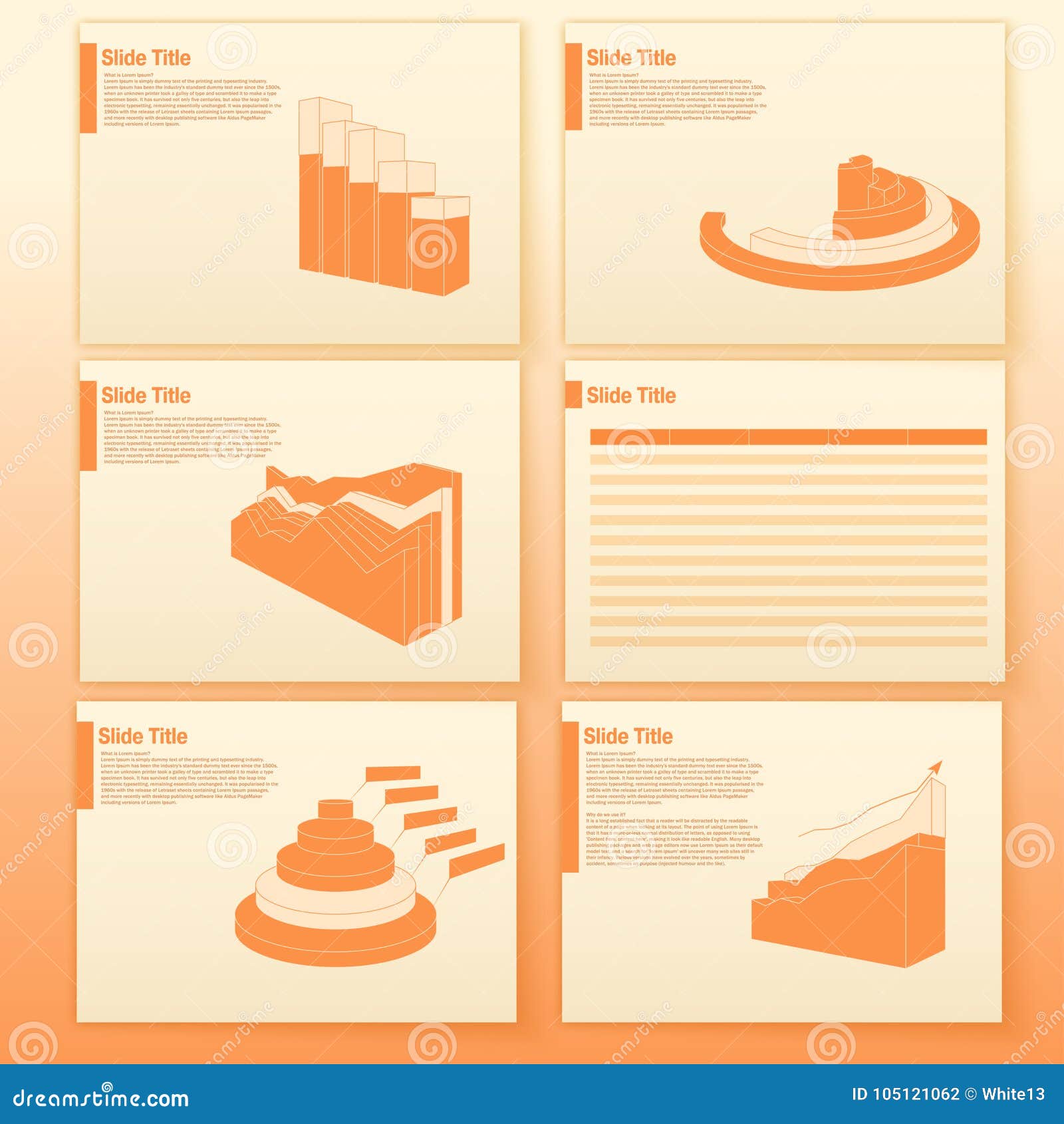 Columnar Business Chart. Growth Indicators Schedule Template. Color ...