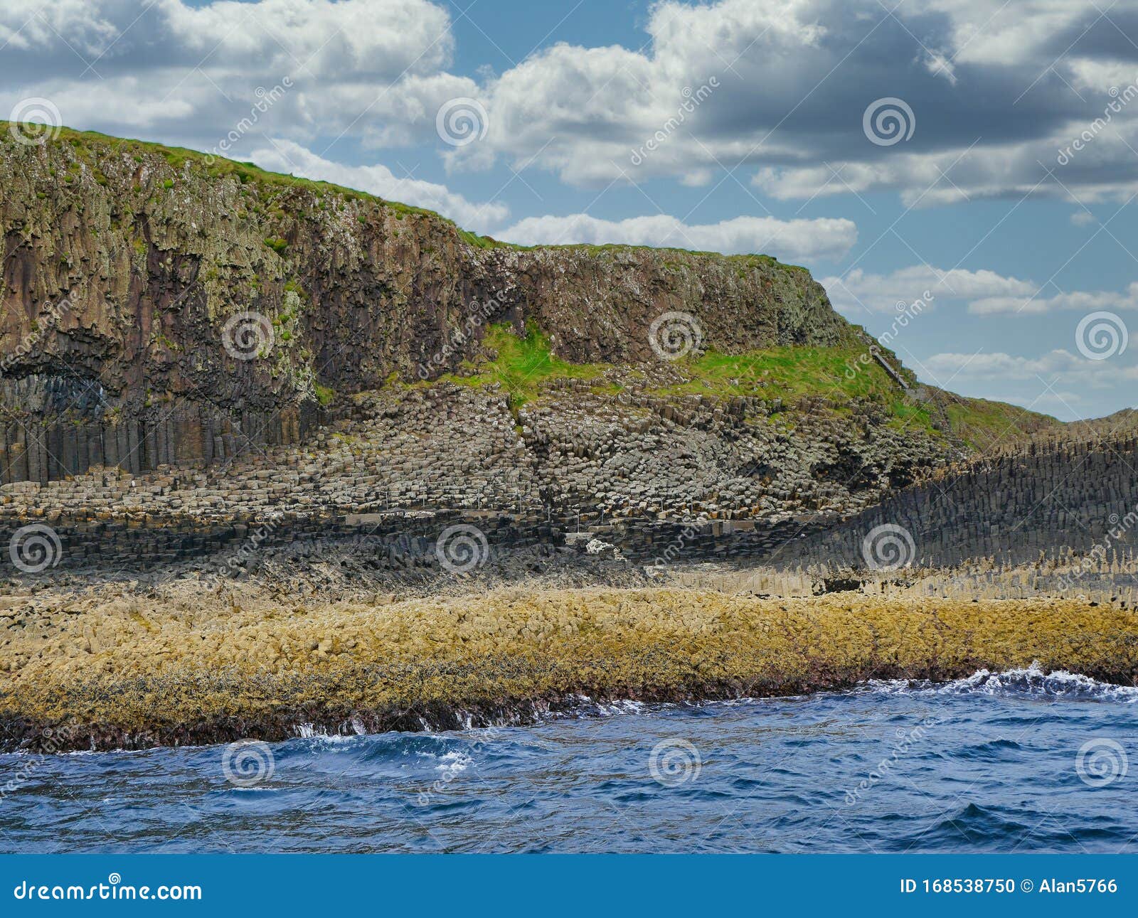 Columns of Jointed Volcanic Basalt Rocks on the Island of Staffa in the ...