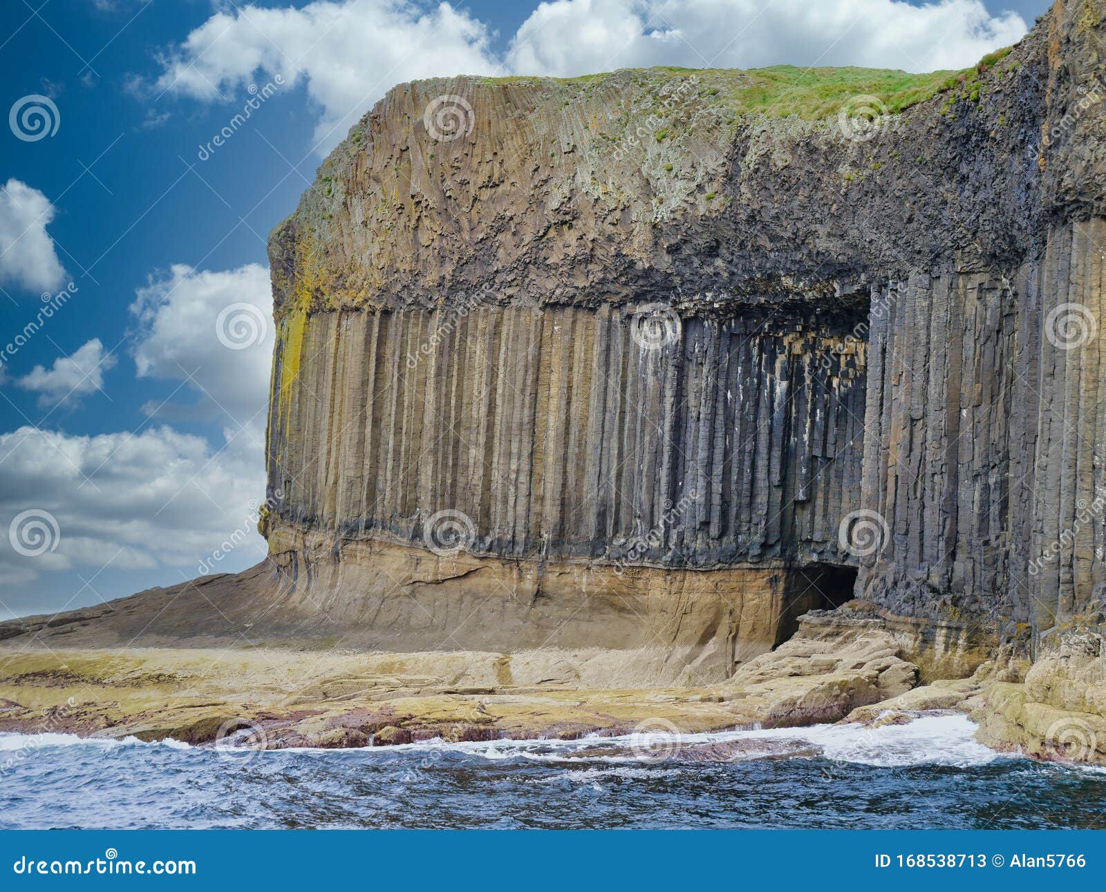 Columns of Jointed Volcanic Basalt Rocks on the Island of Staffa in the ...