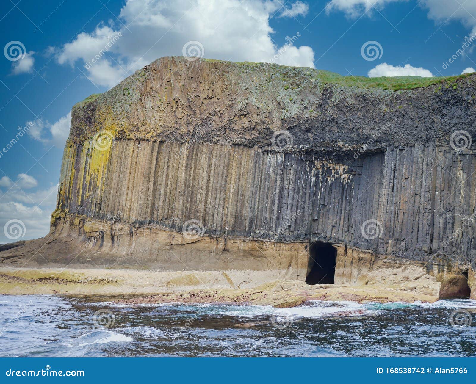 Columns of Jointed Volcanic Basalt Rocks on the Island of Staffa in the ...