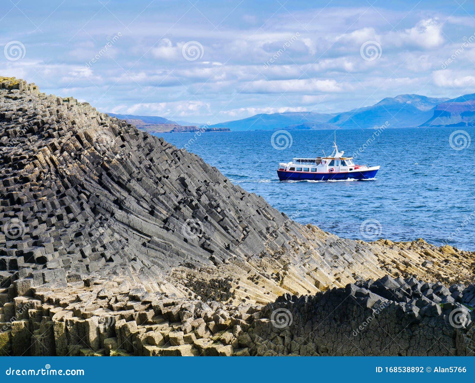 Columns of Jointed Volcanic Basalt Rocks on the Island of Staffa in the ...