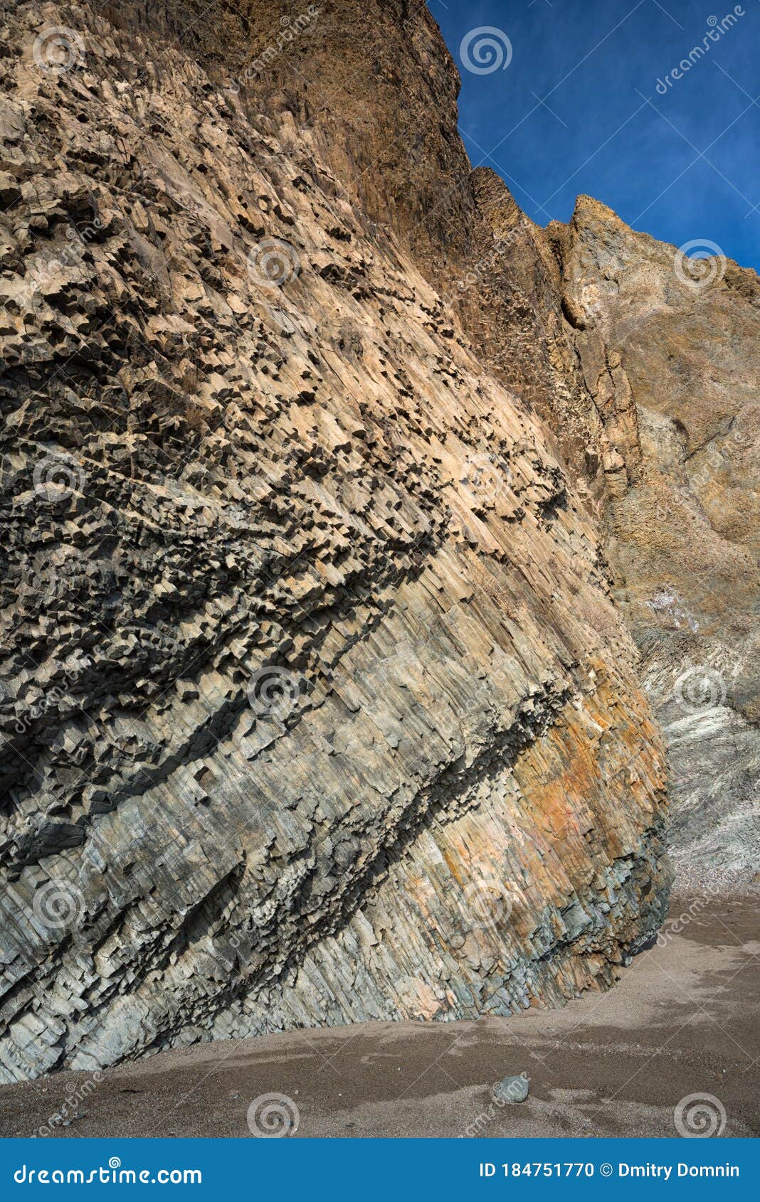 Columnar Structure of a Volcanic Basalt Rock Stock Photo - Image of ...