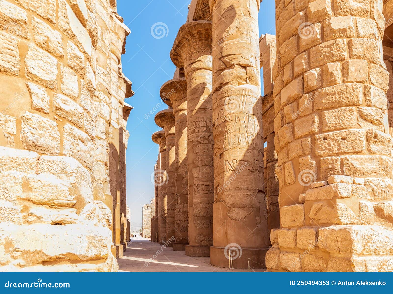 Columnas Del Hypostyle Hall Karnak Temple Luxor Egypt Imagen de archivo ...
