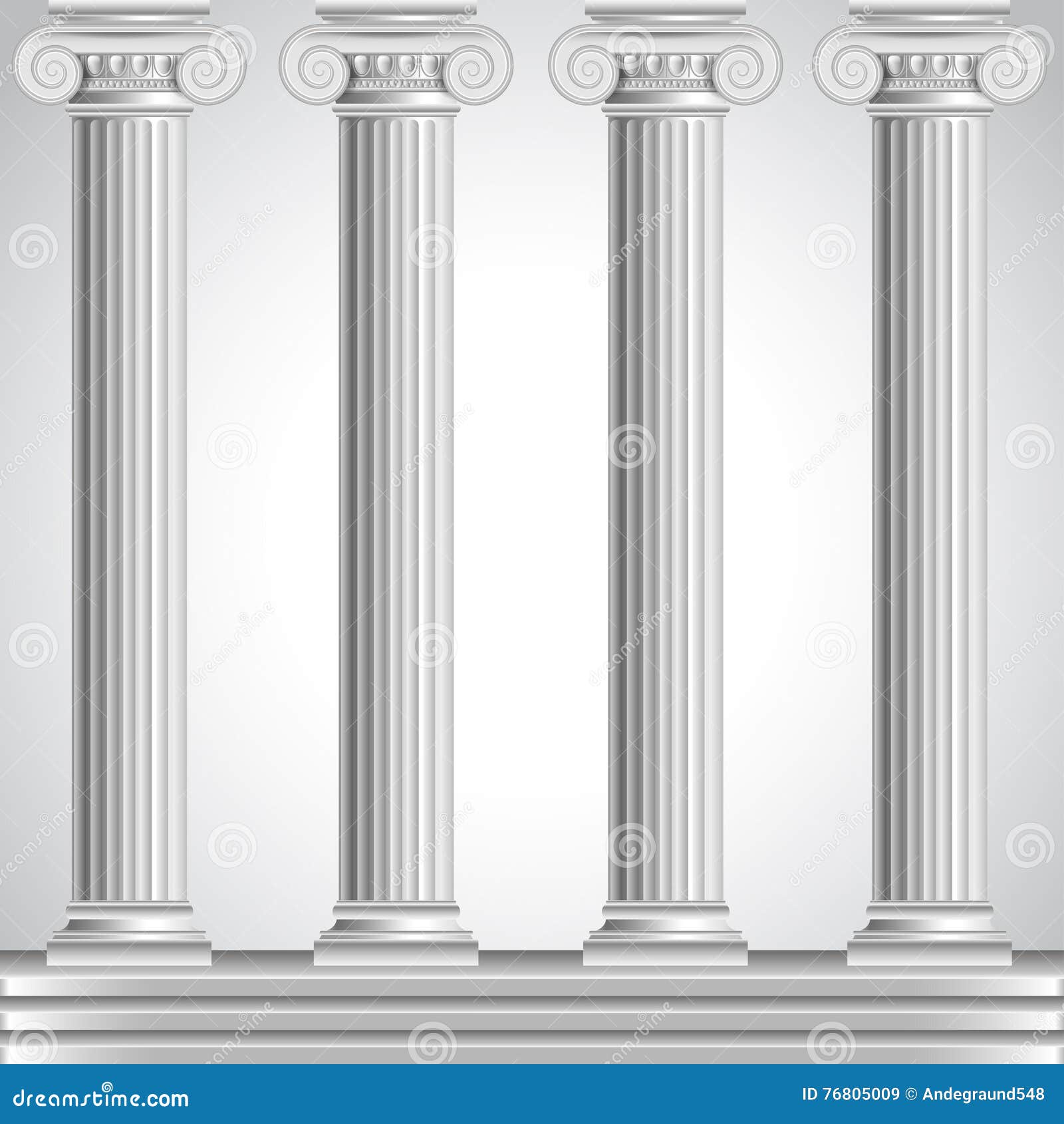 Columnas Romanas En El Fondo Blanco Ilustración del Vector ...