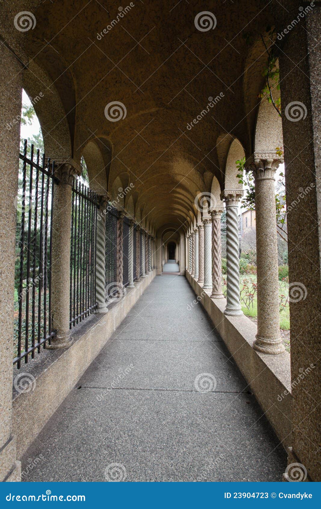 Columned Entrance Franciscan Monastery Gardens DC Stock Image - Image ...