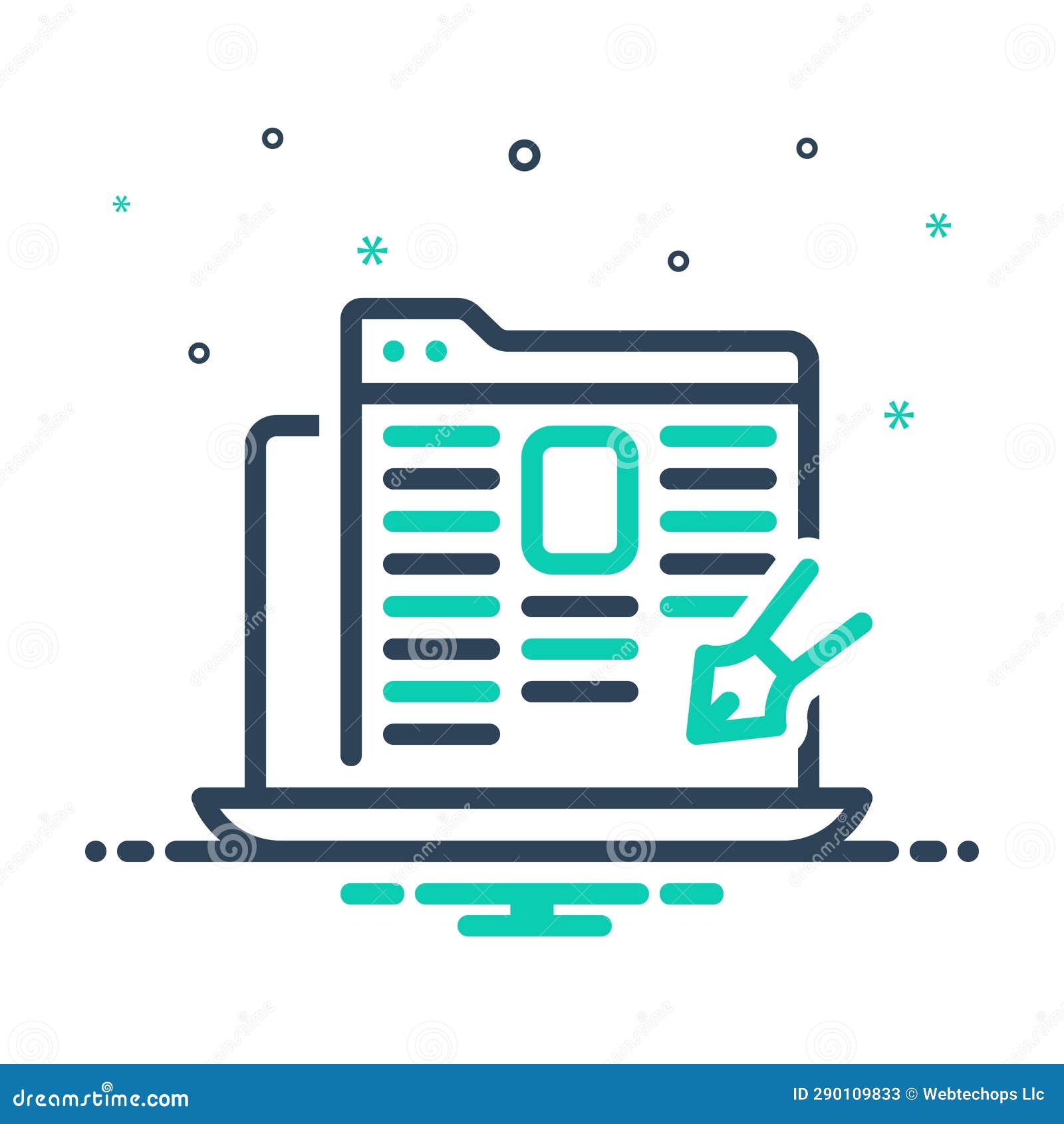 Mix Icon for Columnists, Article and Communication Stock Illustration ...