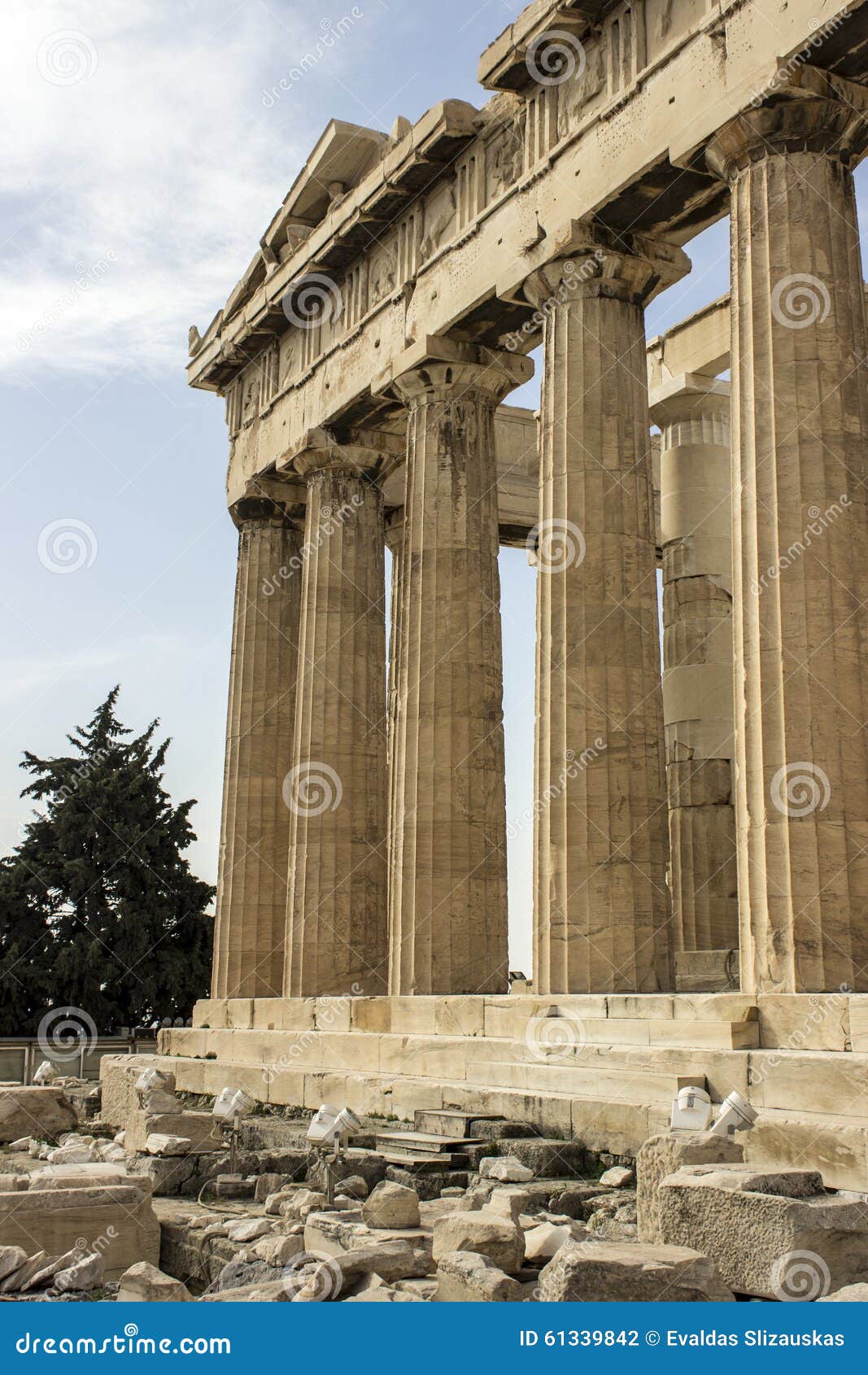 Columns of acropolis stock photo. Image of construction - 61339842