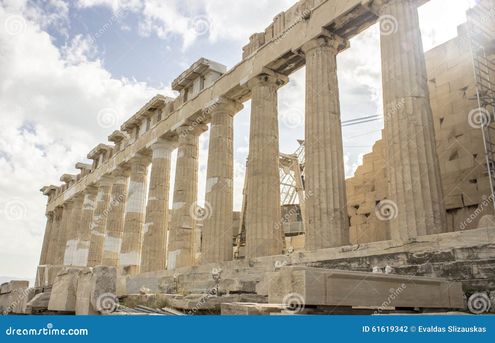 Columns of acropolis stock photo. Image of athens, hellenic - 61619342