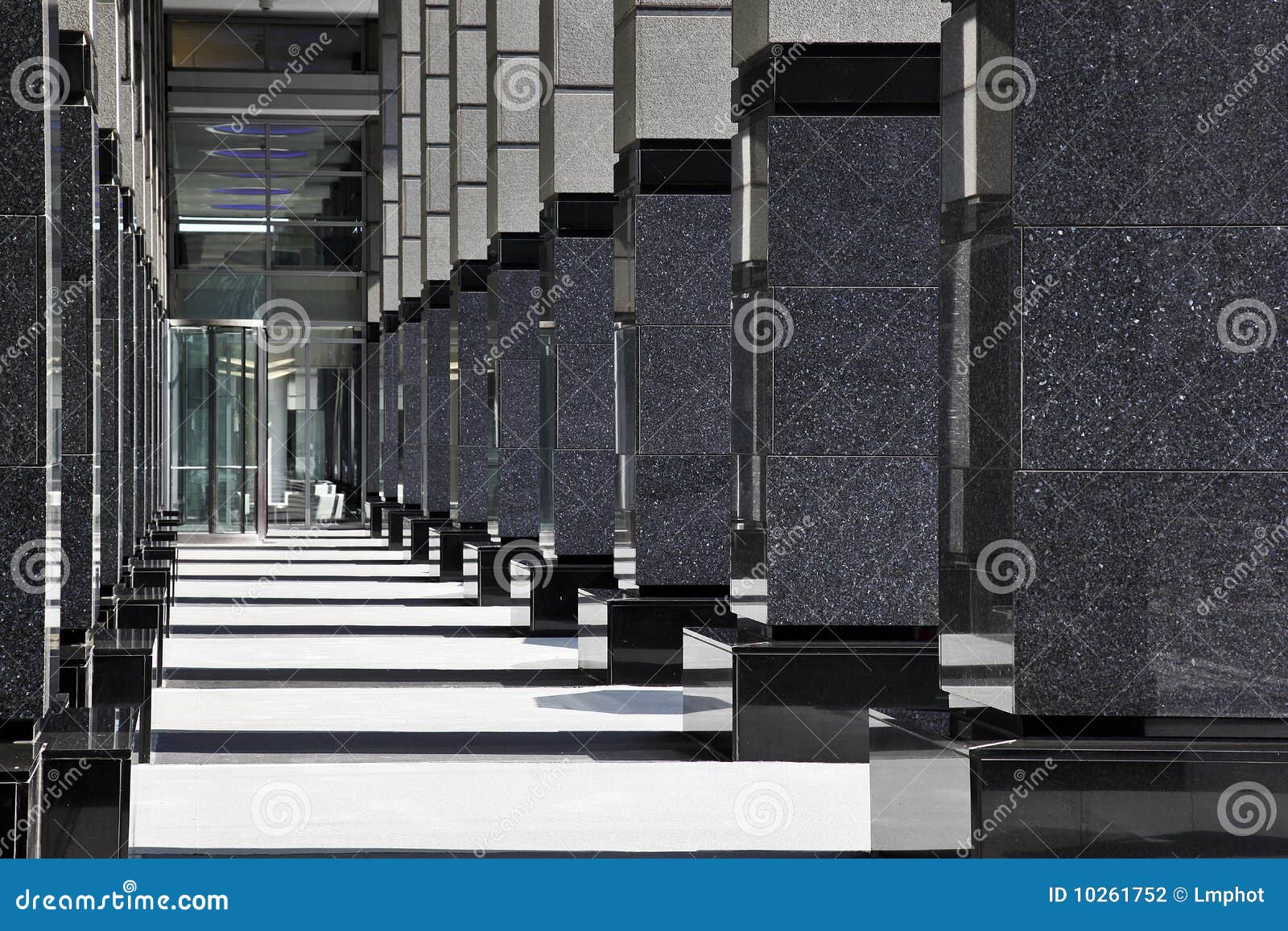 Columns Along Office Walkway Stock Photo - Image of construct ...