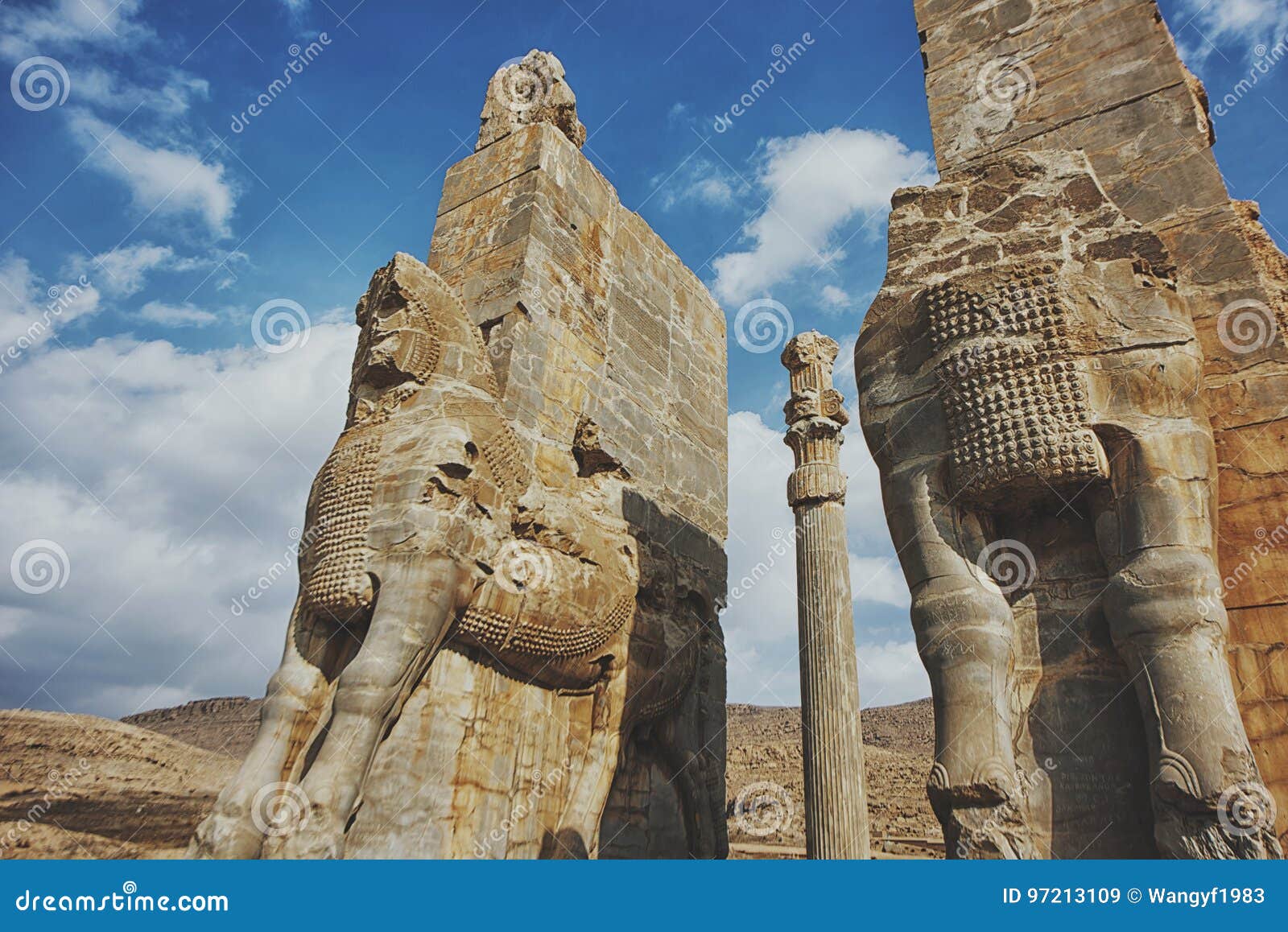 Columns of Ancient City of Persepolis, Iran Stock Image - Image of ...