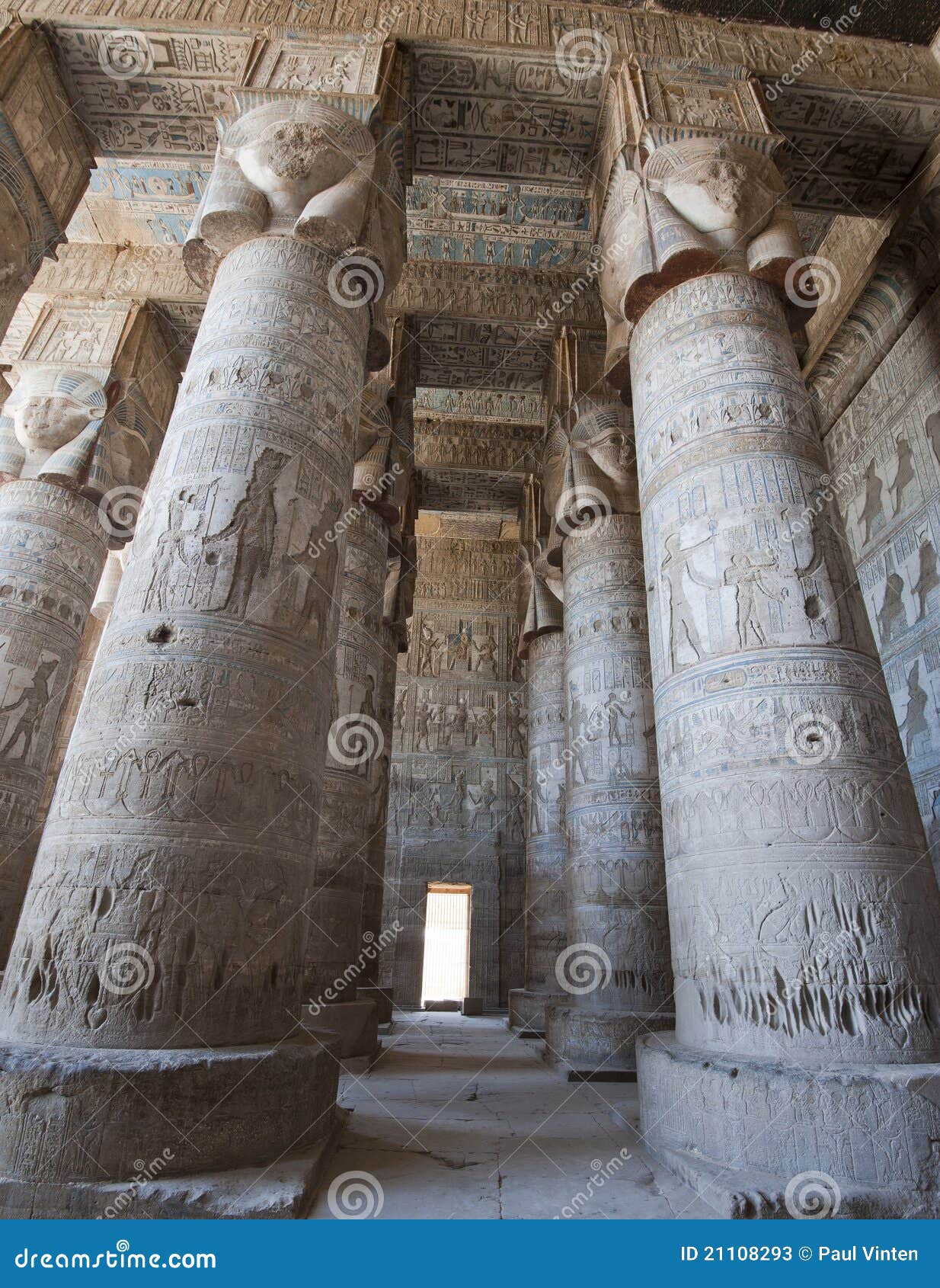 Columns in an Ancient Egyptian Temple Stock Image - Image of famous ...