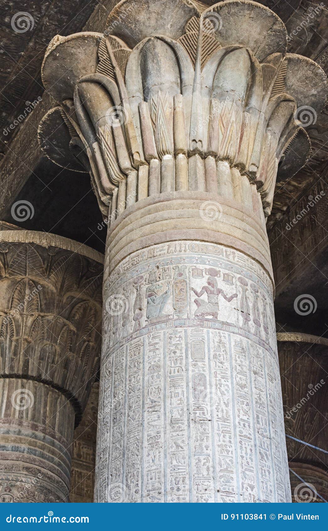 Columns in an Ancient Egyptian Temple Stock Image - Image of pharaoh ...