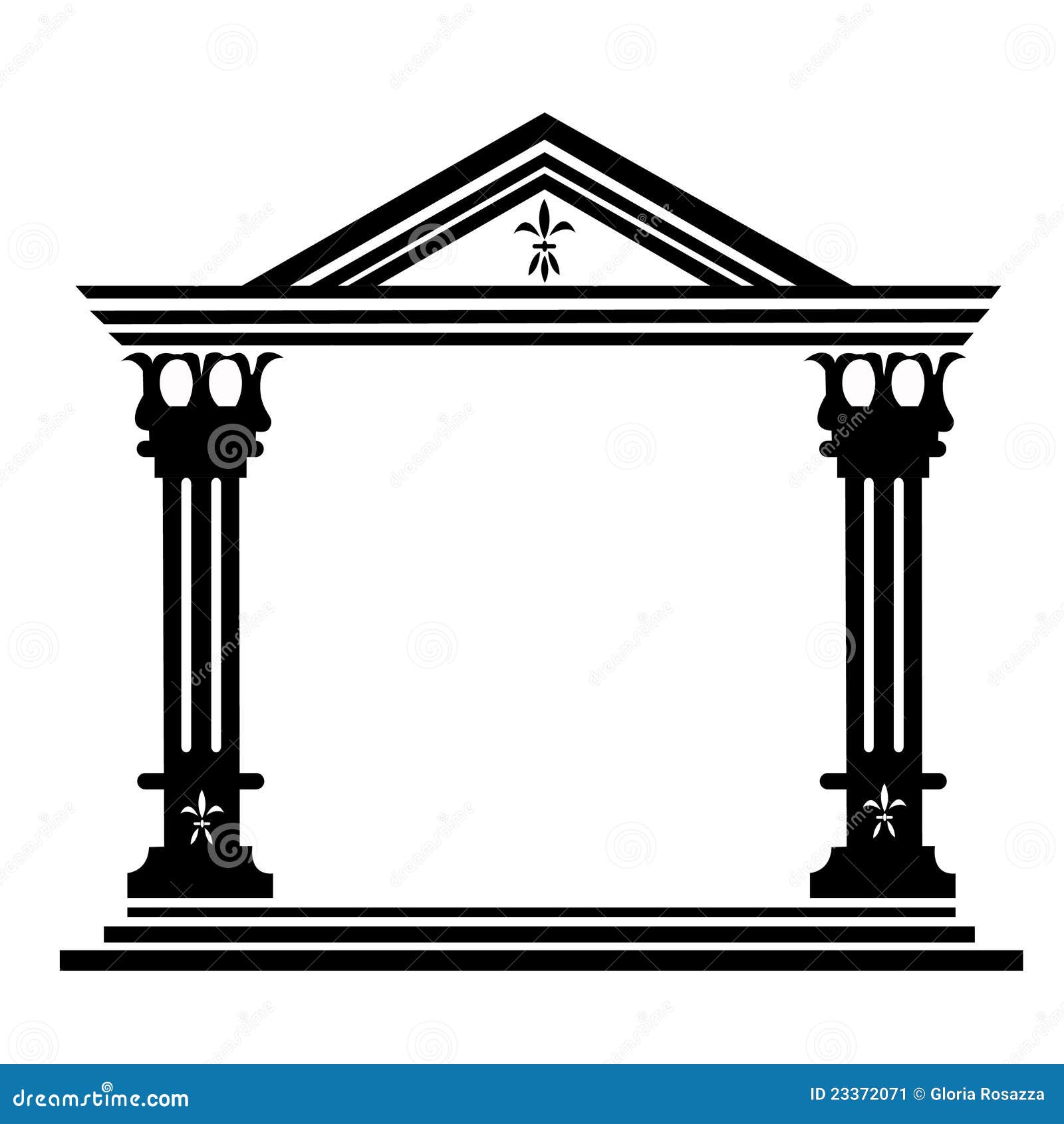 Columns Ancient Historic Building Stock Illustration - Illustration of ...