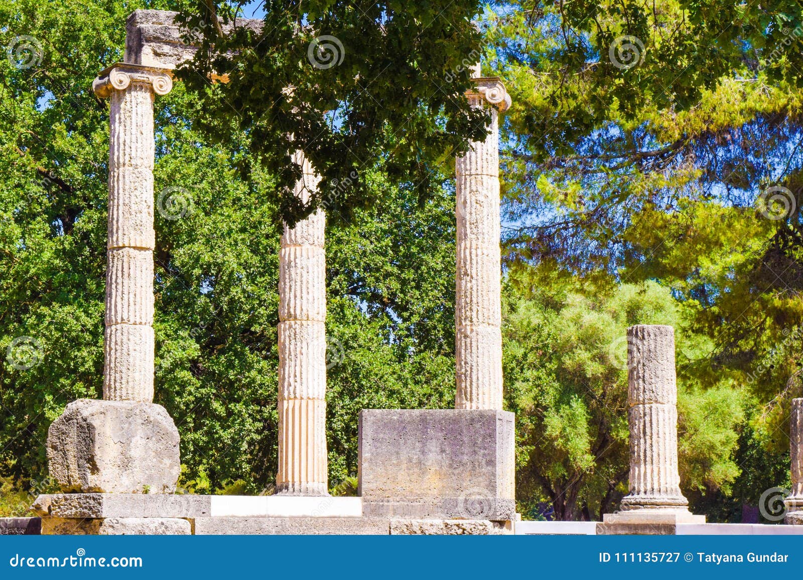 Ancient Olympia, Greece. stock image. Image of monument - 111135727