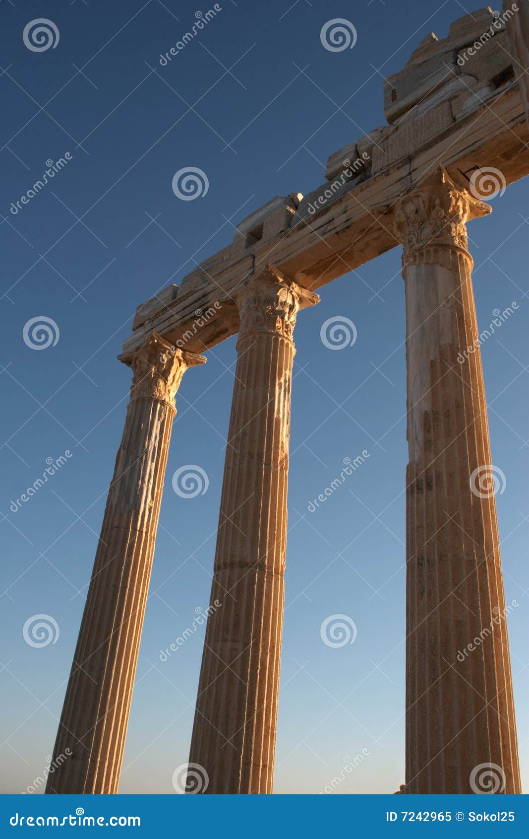 Columns of an Antique Temple Apollo in Side Stock Image - Image of ...
