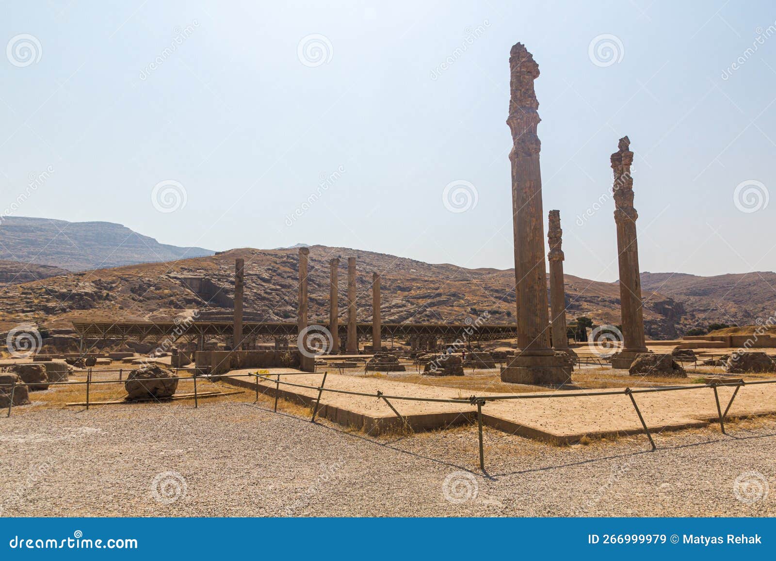 Columns of Apadana Palace in the Ancient Persepolis, Ir Stock Image ...