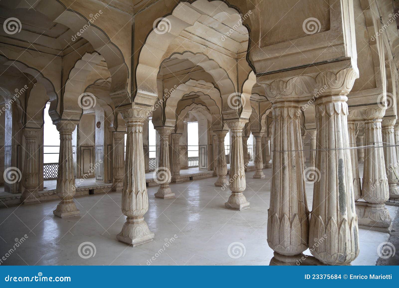Columns With Arabic Patterns Of Historical Andalusian House, Cordoba ...