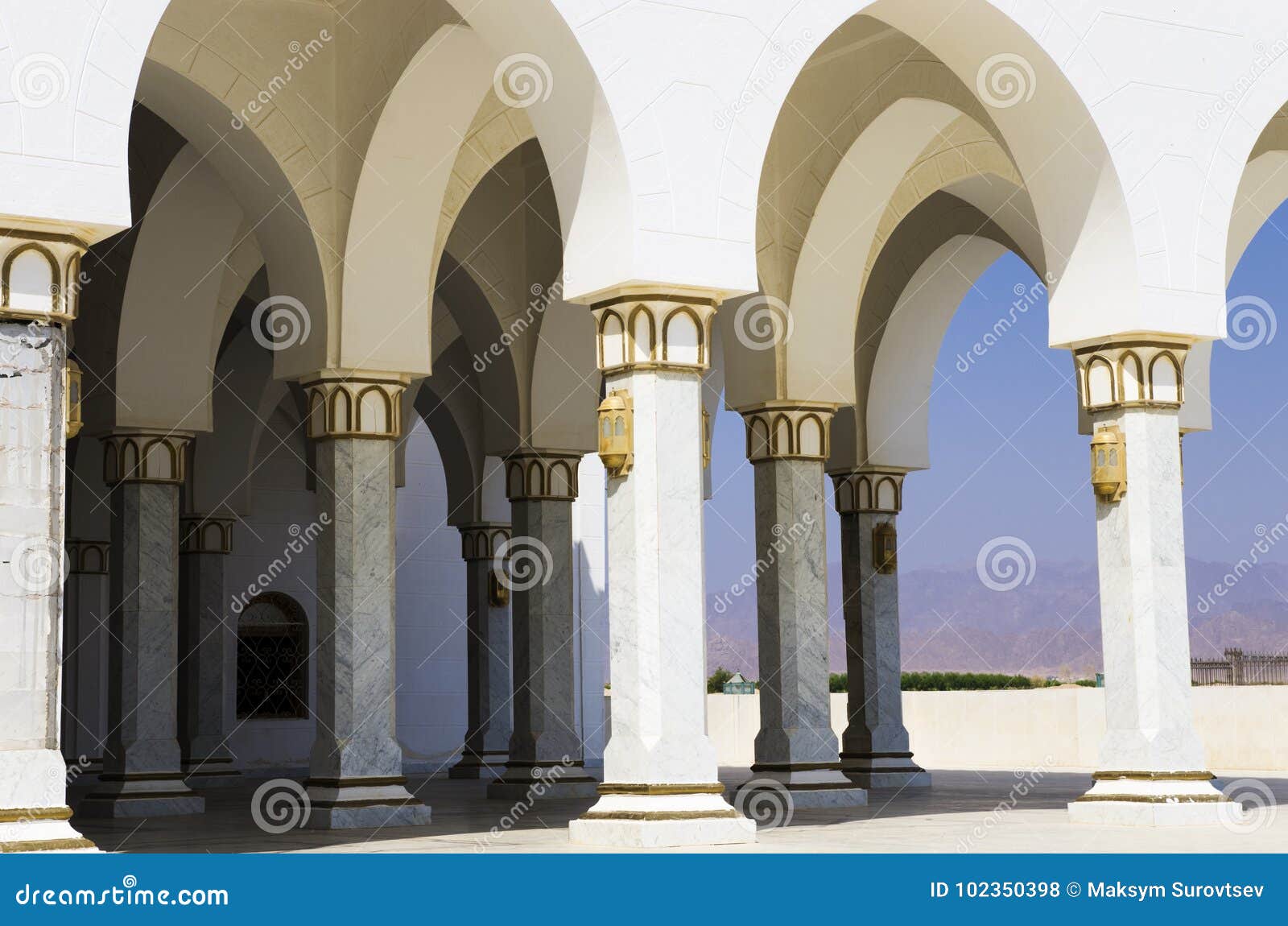 Columns and arches stock photo. Image of pattern, arabia - 102350398