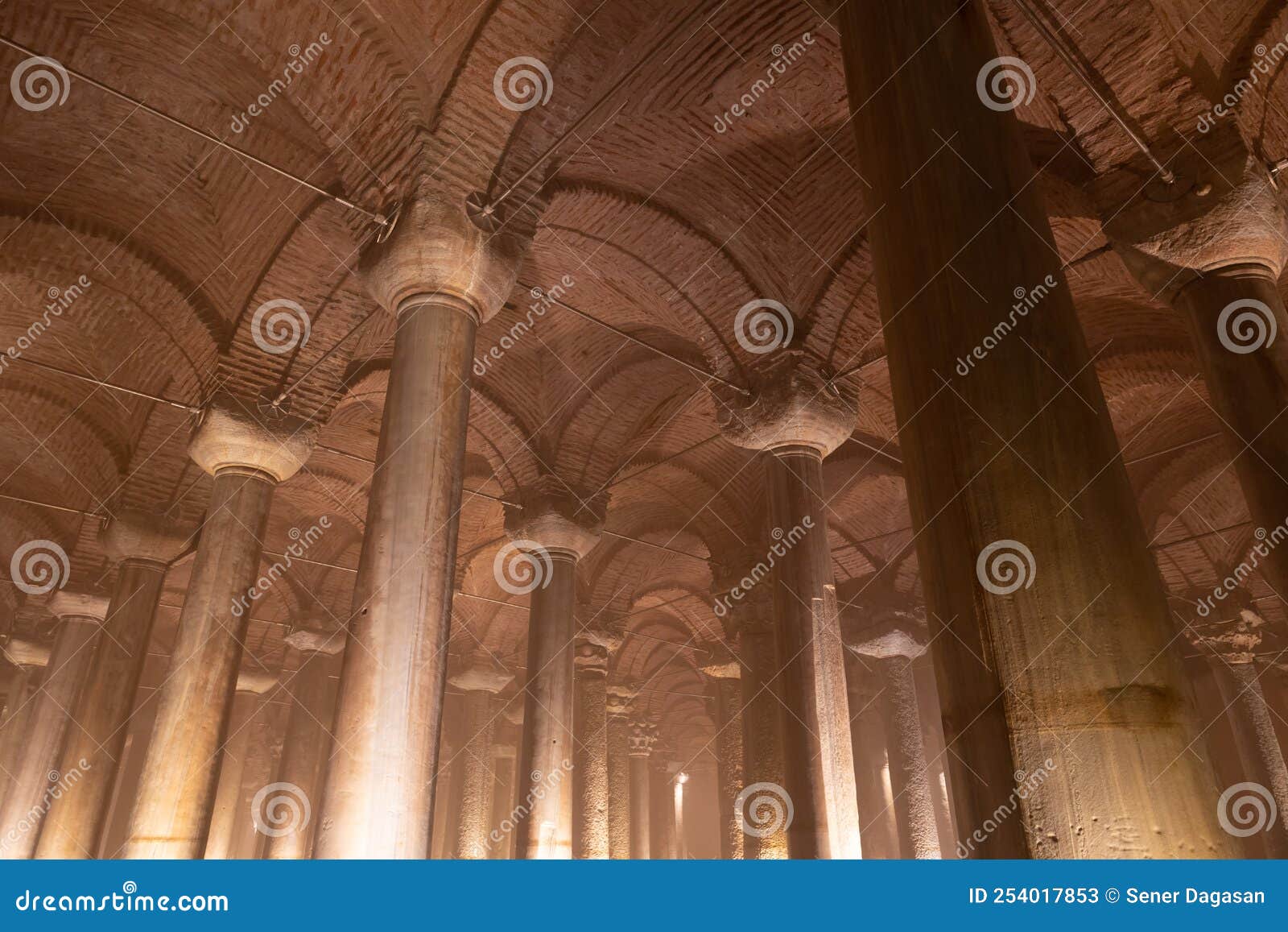 Columns and Architectural Vaults of the Basilica Cistern Stock Image ...