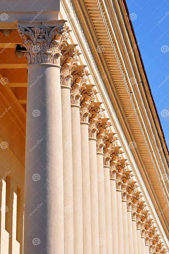 Columns Around the Perimeter Stock Photo - Image of sculpture, europe ...