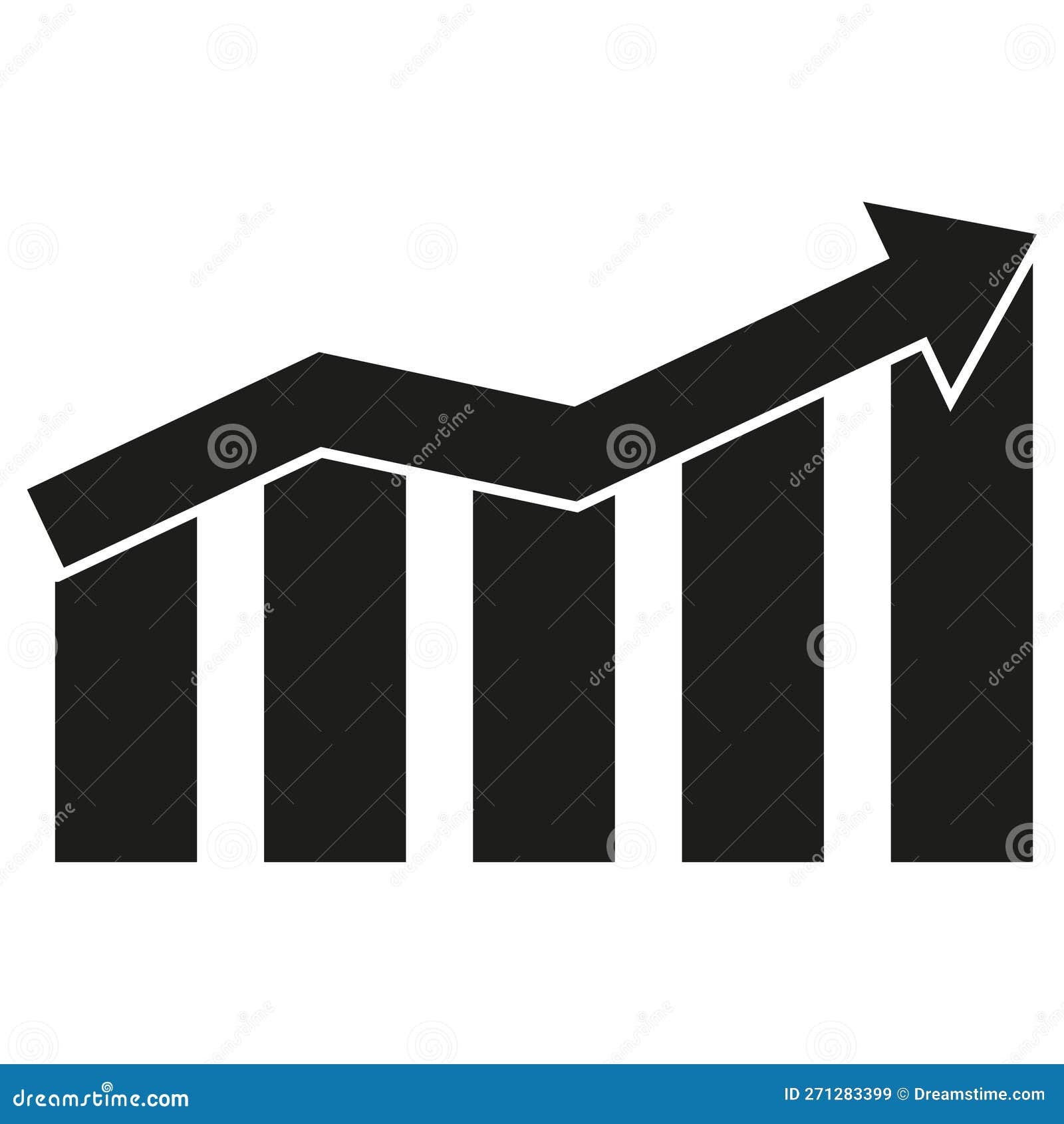 Columns Arrow Icon. Progress Bar. Arrow Income Economy Increase. Vector ...
