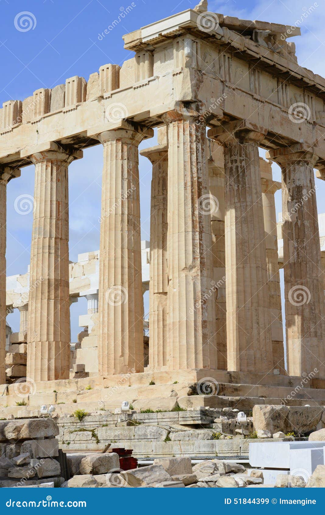 Columns of Athens Acropolis Stock Image - Image of restorations, column ...