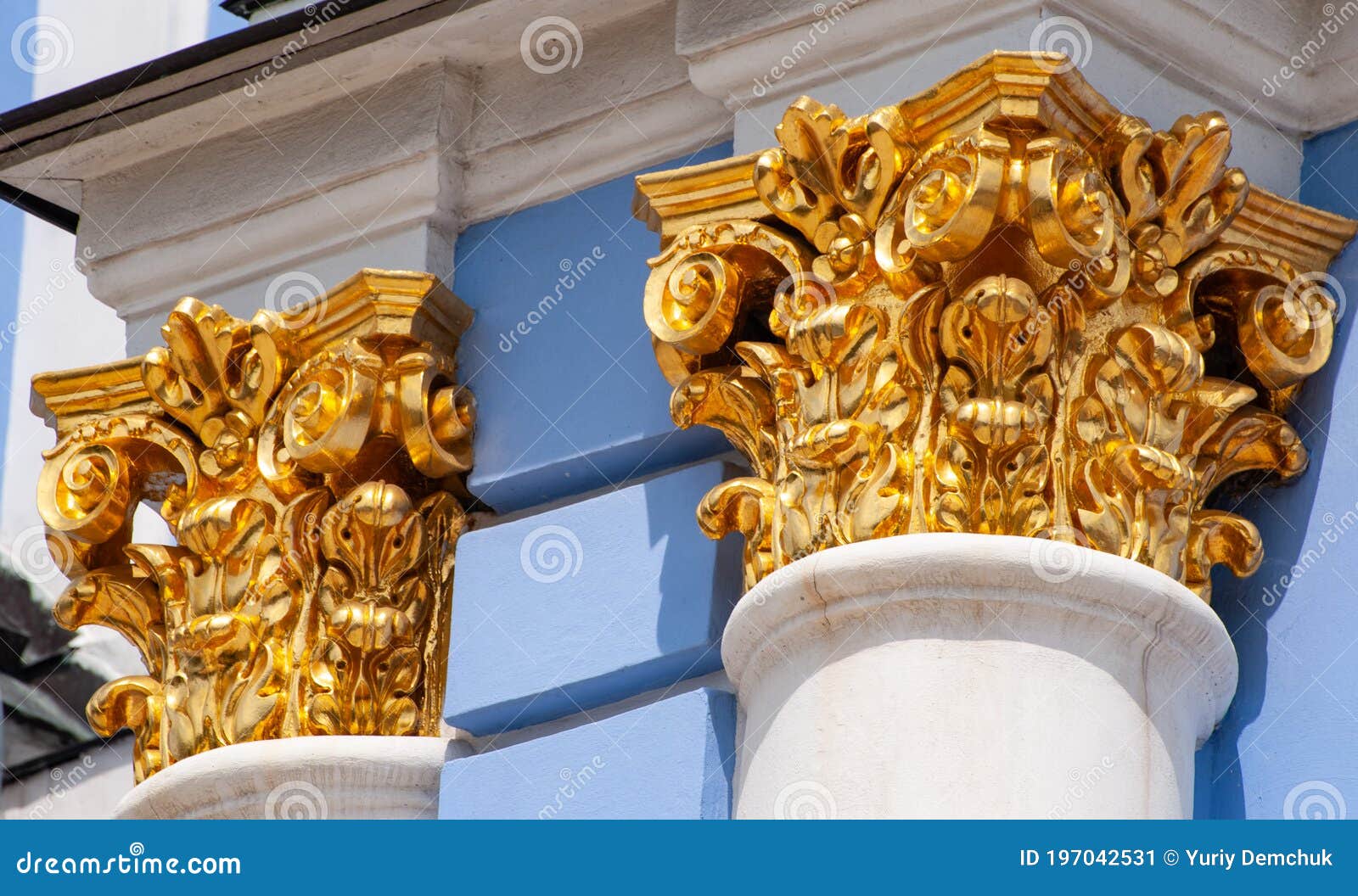 Columns in the Baroque Style Stock Image - Image of blue, cloud: 197042531