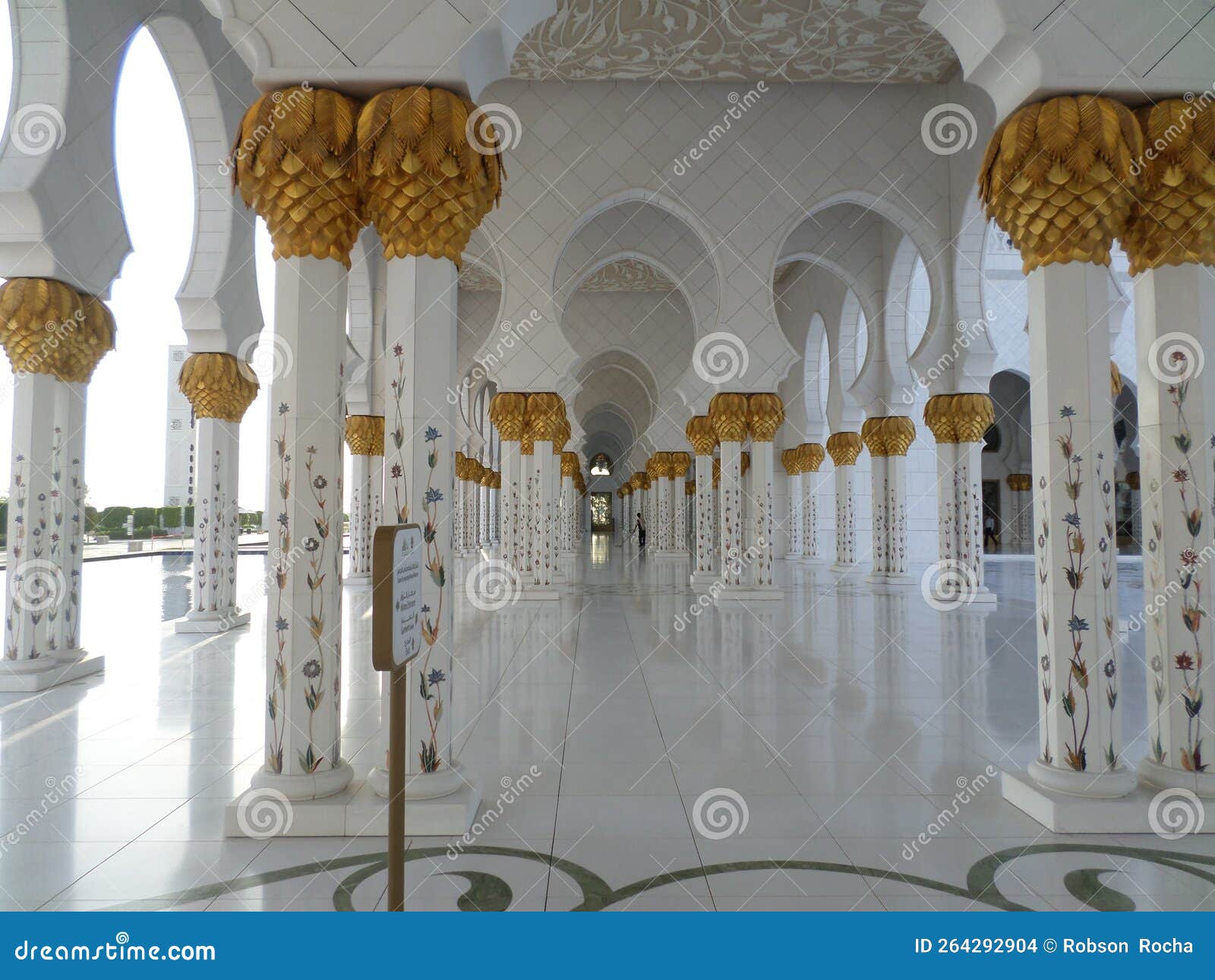 Columns of the Biggest Mosque of the World. Stock Photo - Image of ...