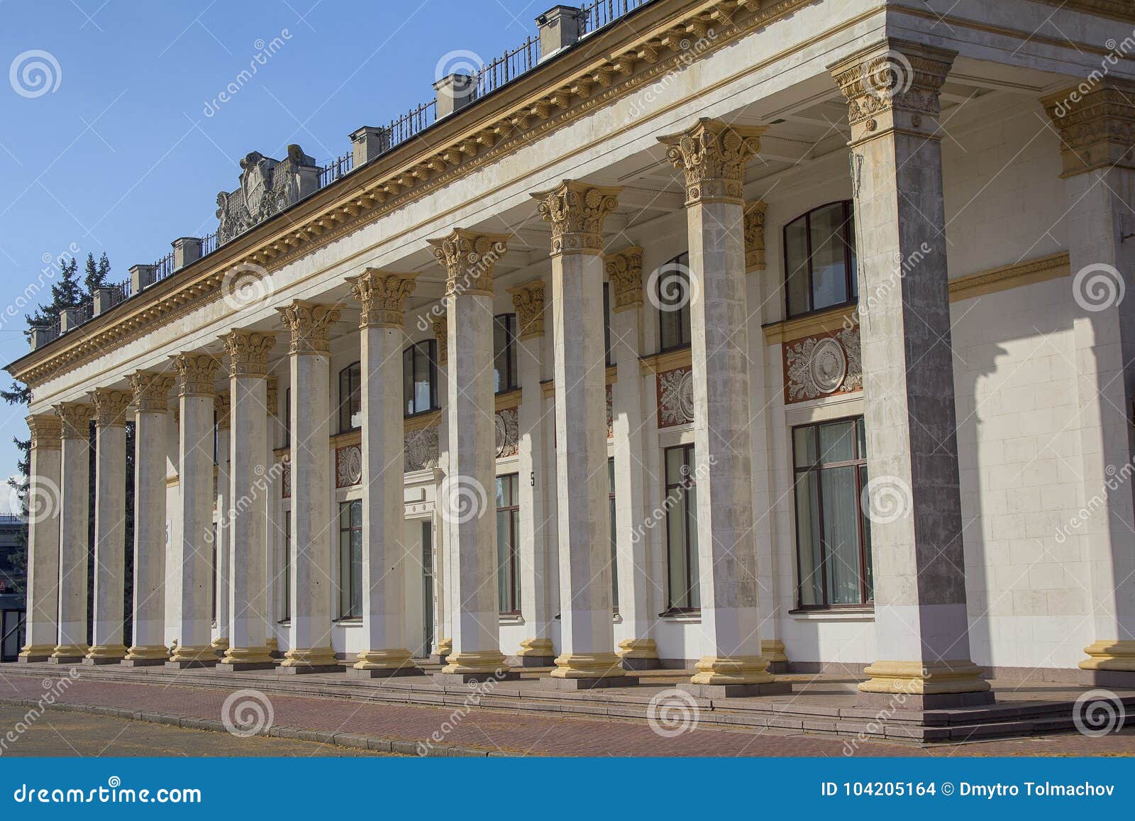 Columns of a Building in the Classical Style of the Soviet Era. Kiev ...