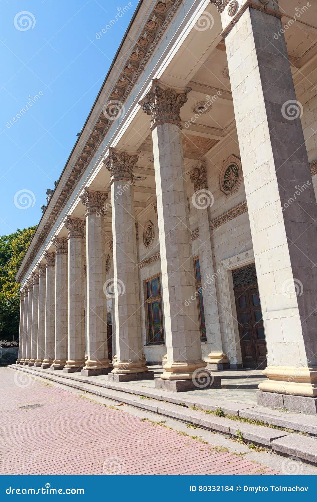 Columns of a Building in the Classical Style of the Soviet Era Stock ...
