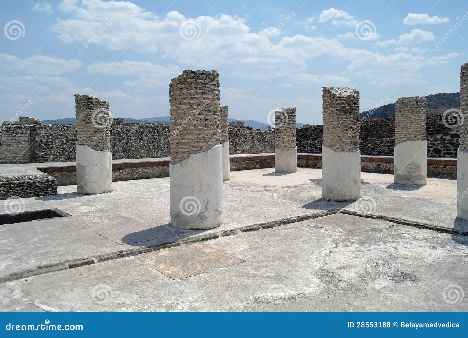 Columns of a Building in the Complex of Pyramids Stock Photo - Image of ...