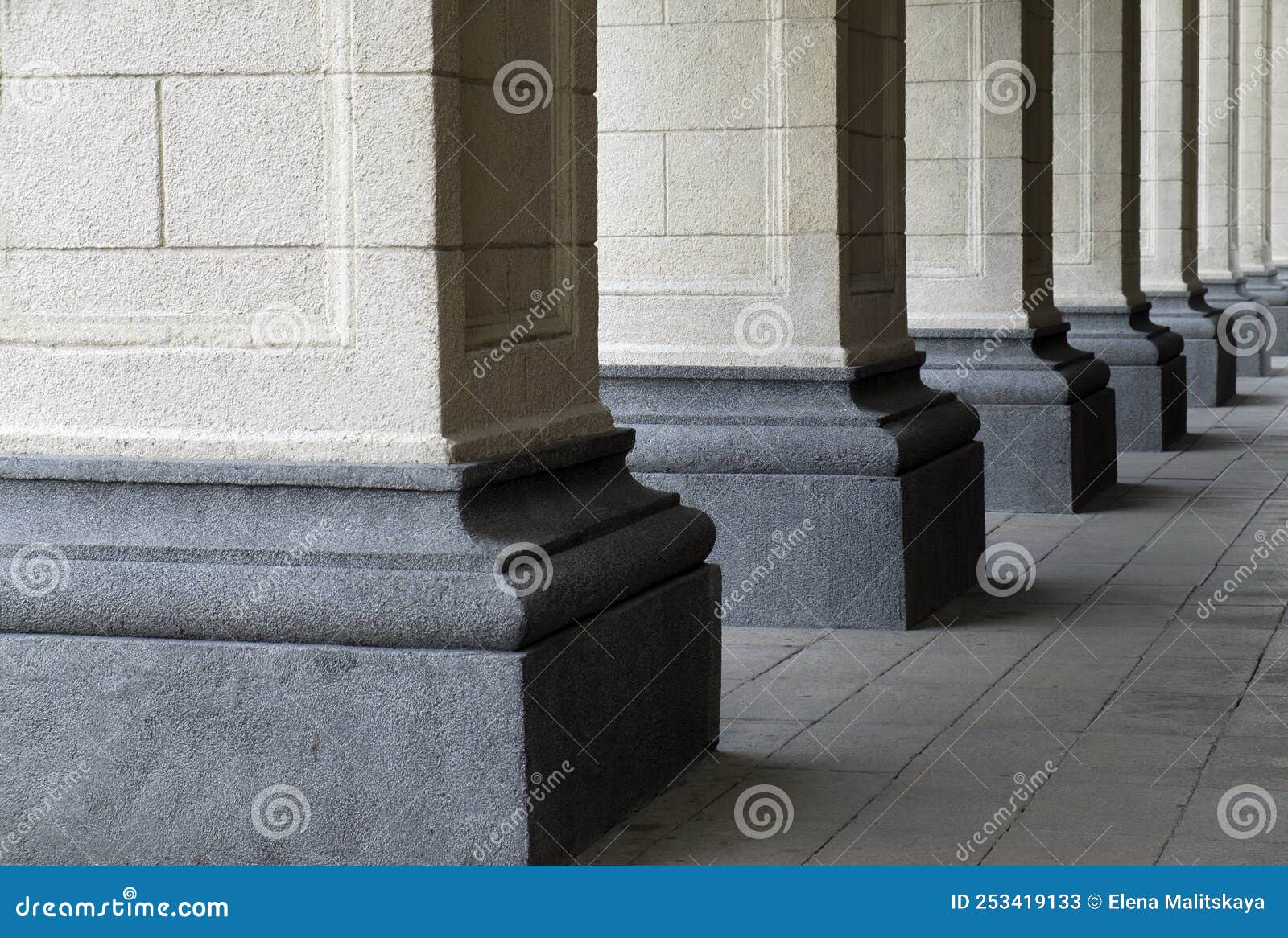 The Columns of the Building are Lined Up. Urban Architecture Stock ...