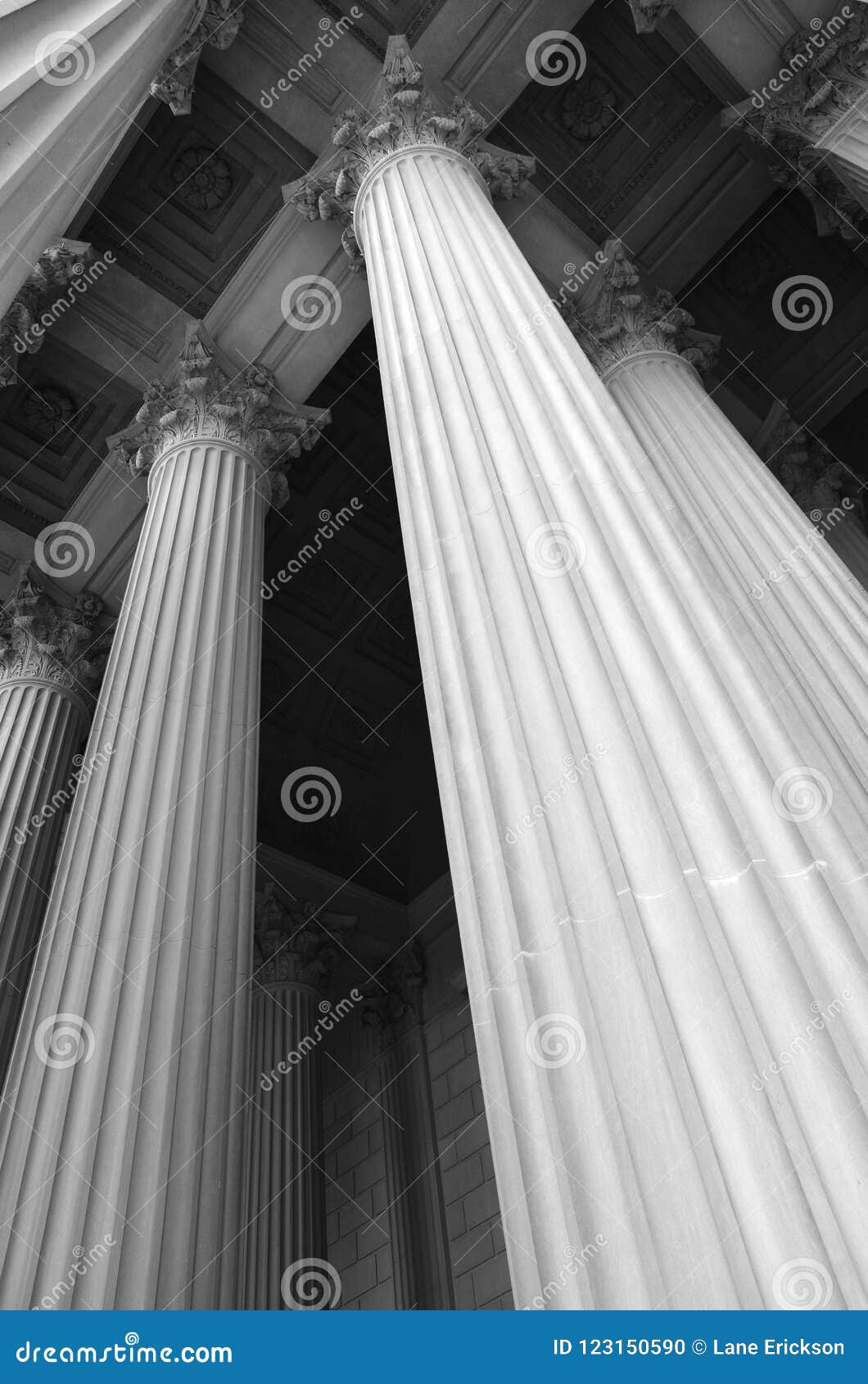 Columns on Building Representing Museum or Court House Stock Photo ...